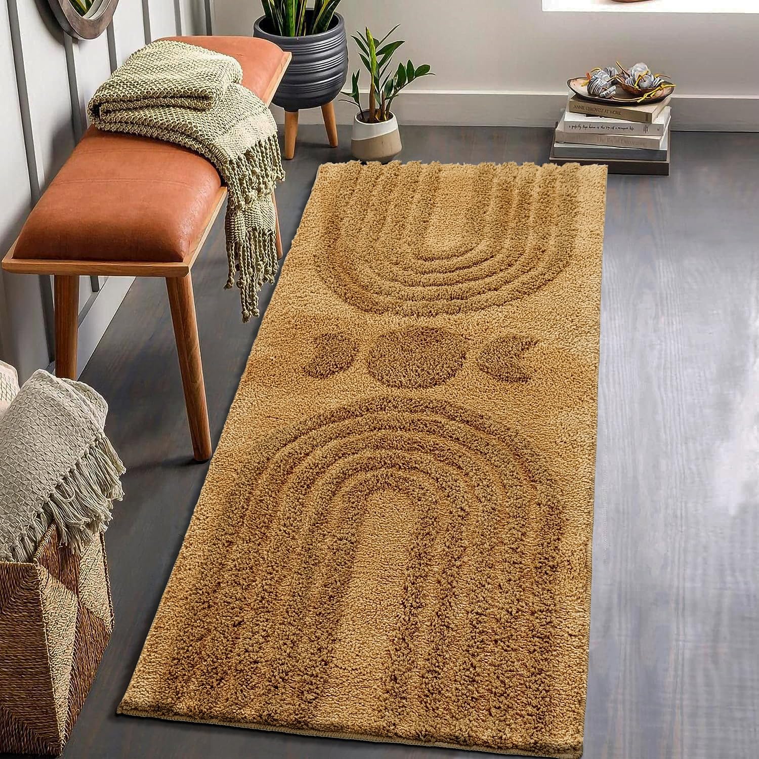 Amazon.com: ARTCREATOR Boho Bathroom Runner Rug 20"x47" Long Abstract ...