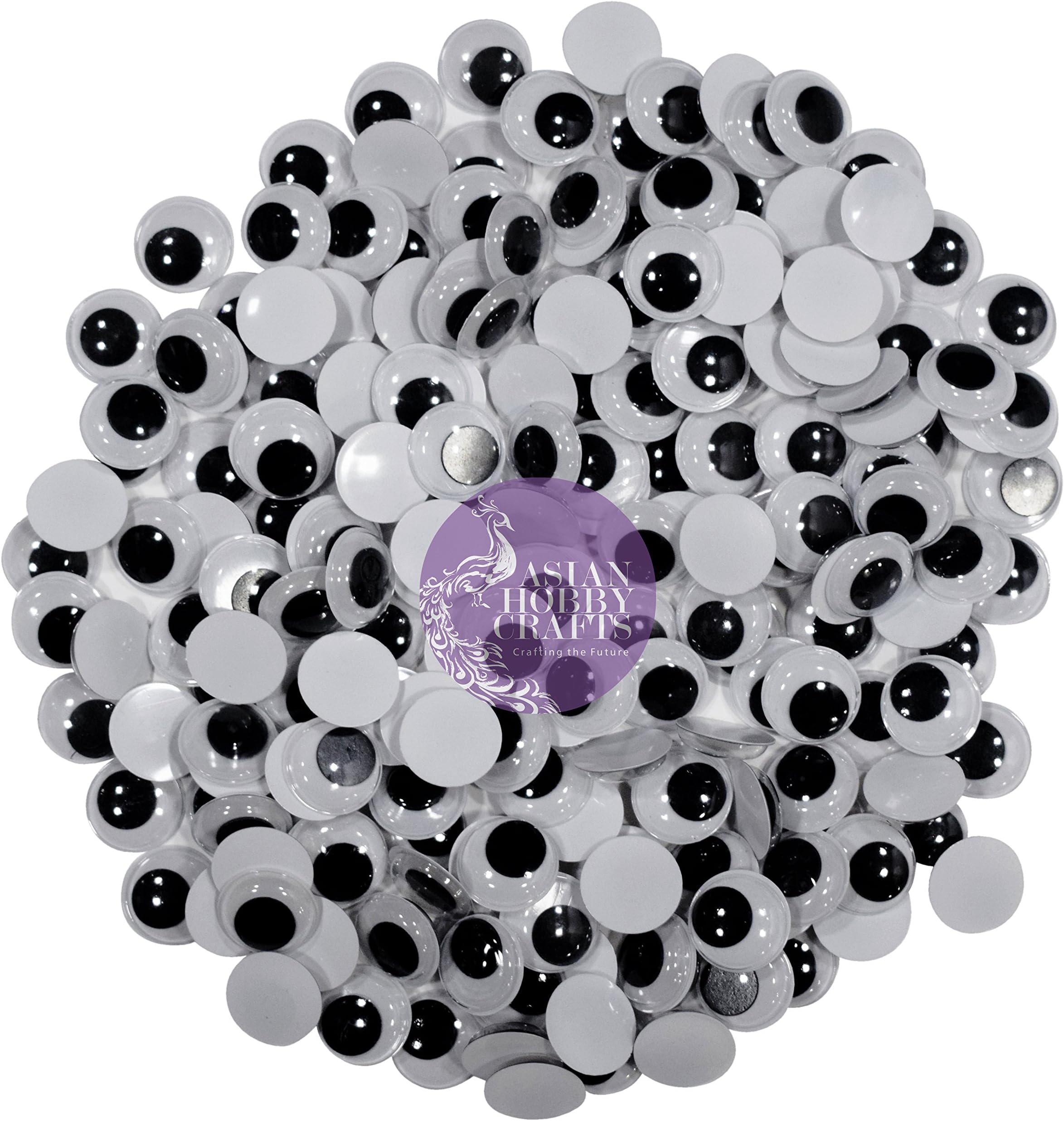 Asian Hobby Crafts Googly Moving Eyes, Black/White (200 Pieces, 8mm ...