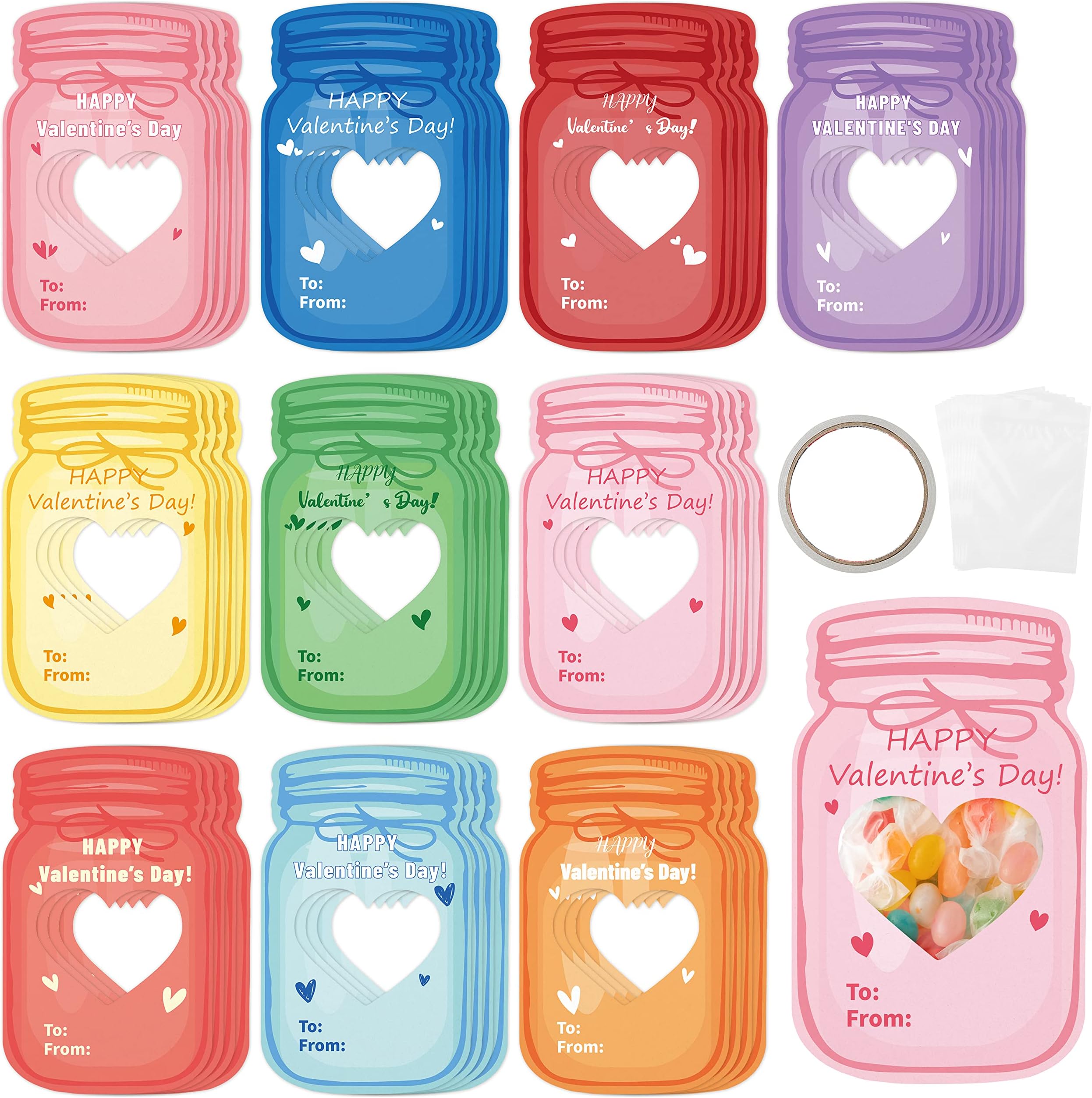 POPGIFTU Valentines Day Cards for Kids - 50 Pack Happy Valentine's Day ...