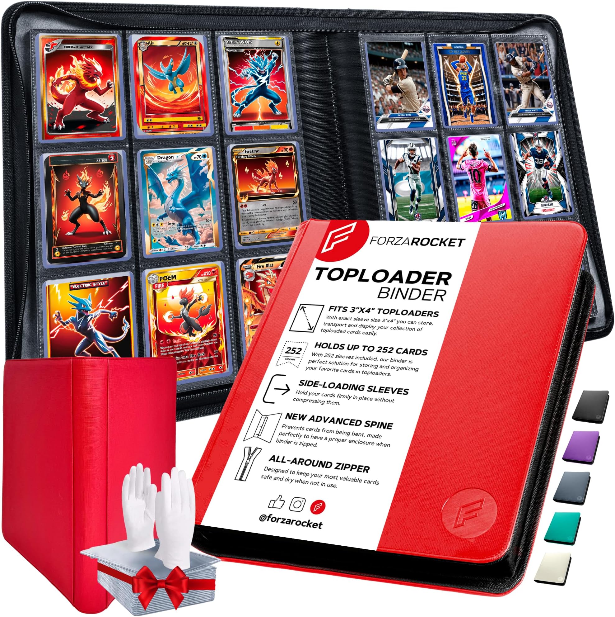 Amazon.com: JoyHood Top Loader Binder, Holds 252 Top Loaders, 9 Slot ...