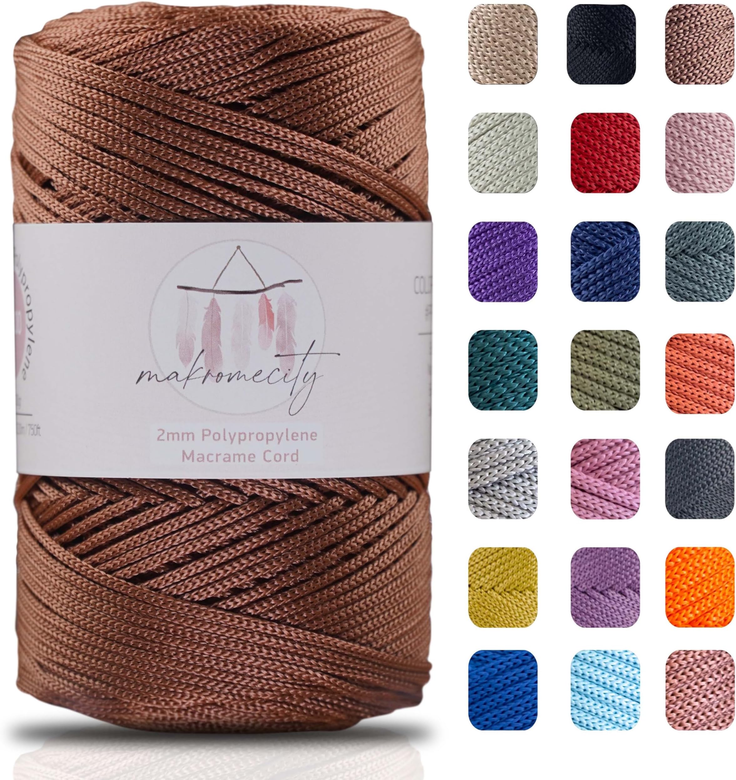 Amazon.com: Craft County Bonnie Cord – 6mm Diameter – 100 Yards in ...