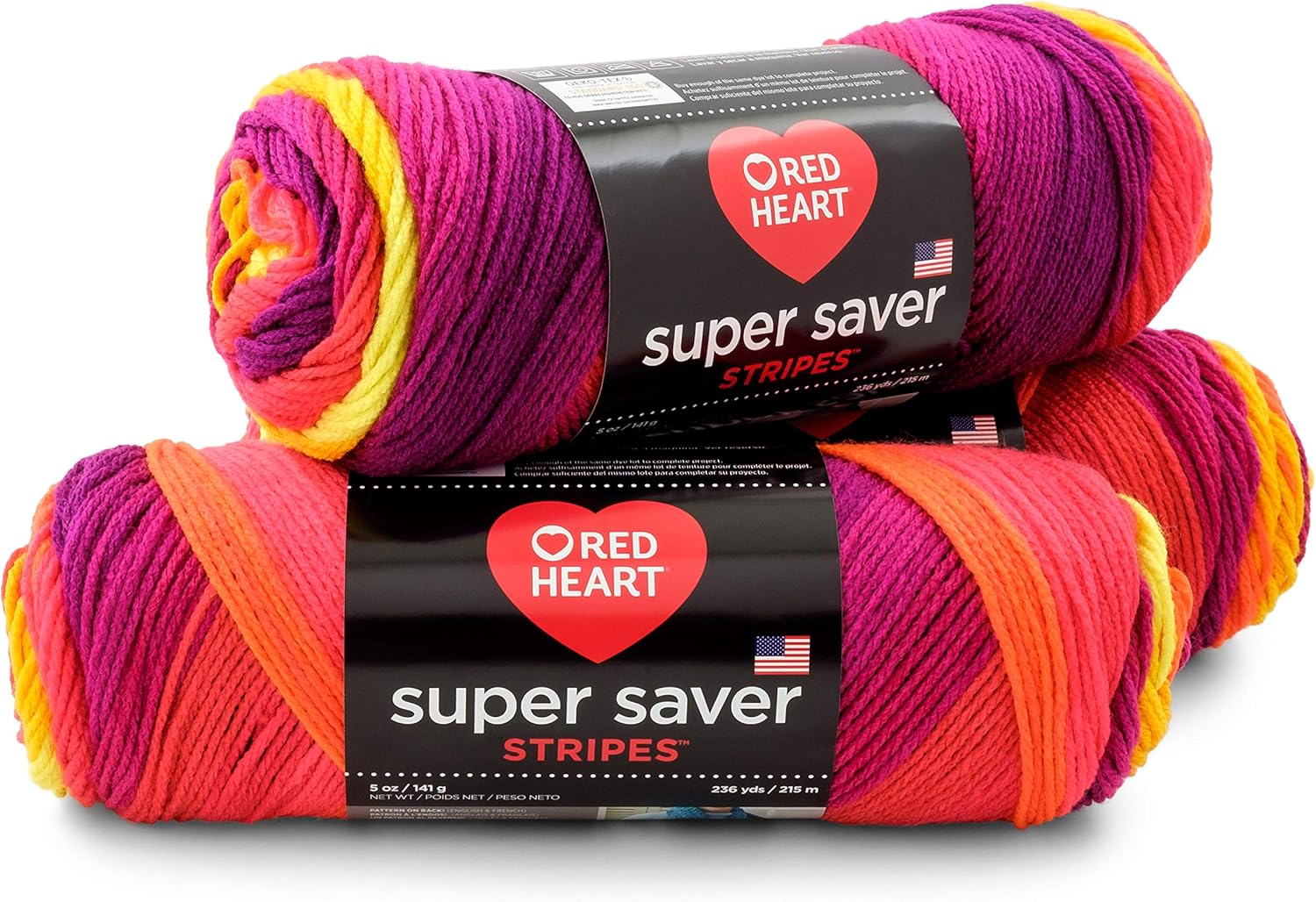 Amazon.com: RED HEART Super Saver 3-Pack yarn, FRUITY STRIPE 3 Pack