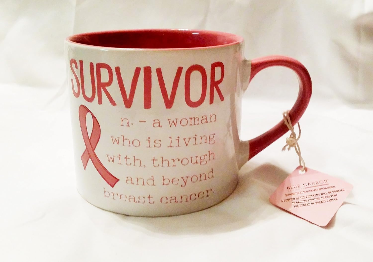 Amazon.com | NIANWUDU Breast Cancer Pink Ribbon Survivor Jumbo 20 OZ ...