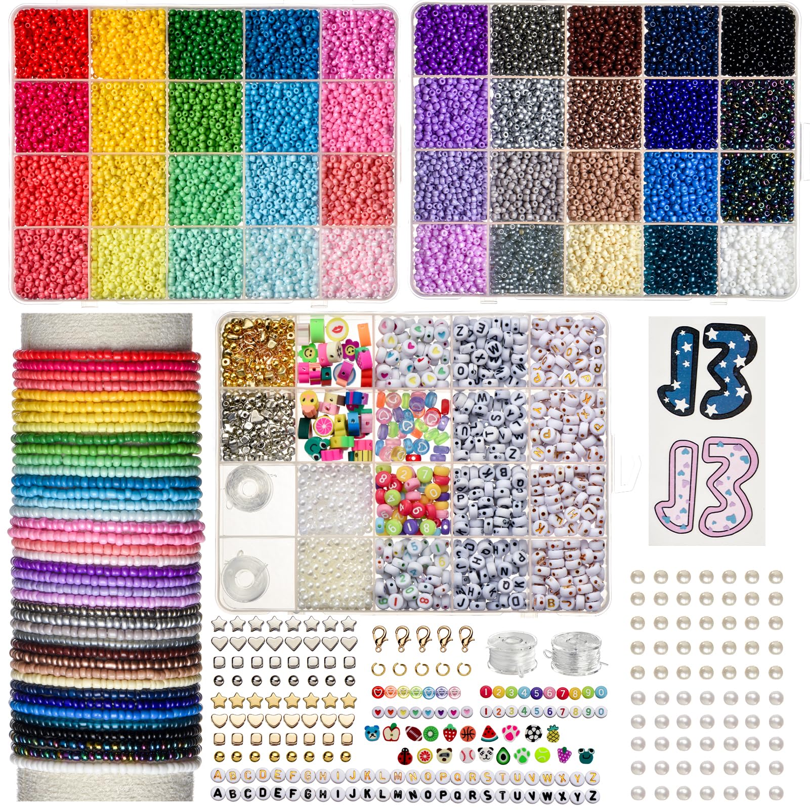 Amazon.com: Friendship Bracelet Kit 3 Boxes - 21100 Pecs 40 Colors ...