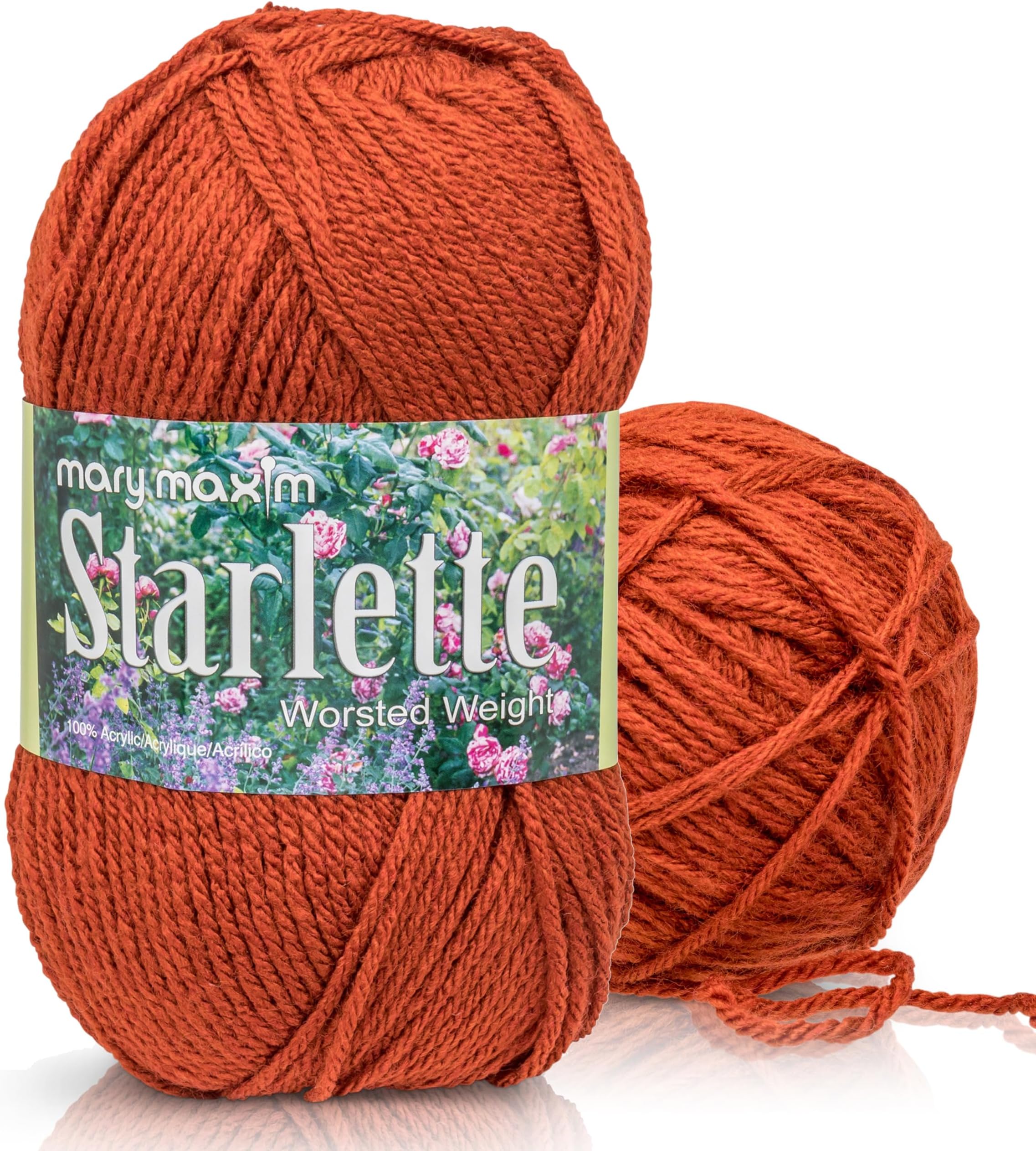 Amazon.com: Mary Maxim Starlette Yarn - Acrylic Worsted Weight Yarn 4 ...