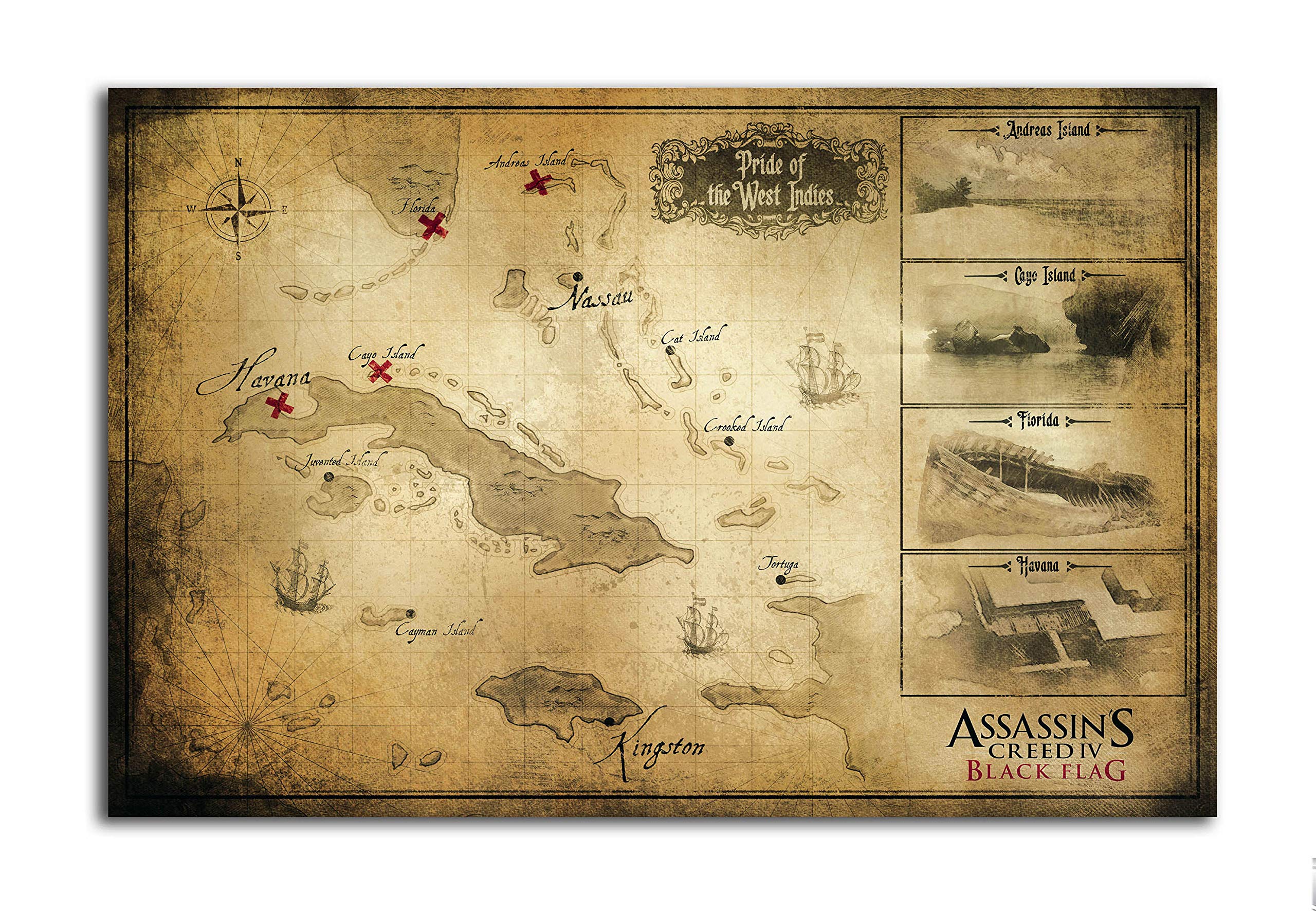 Black Flag Maps All Buried Chest Locations In AC4 Black Flag | Map