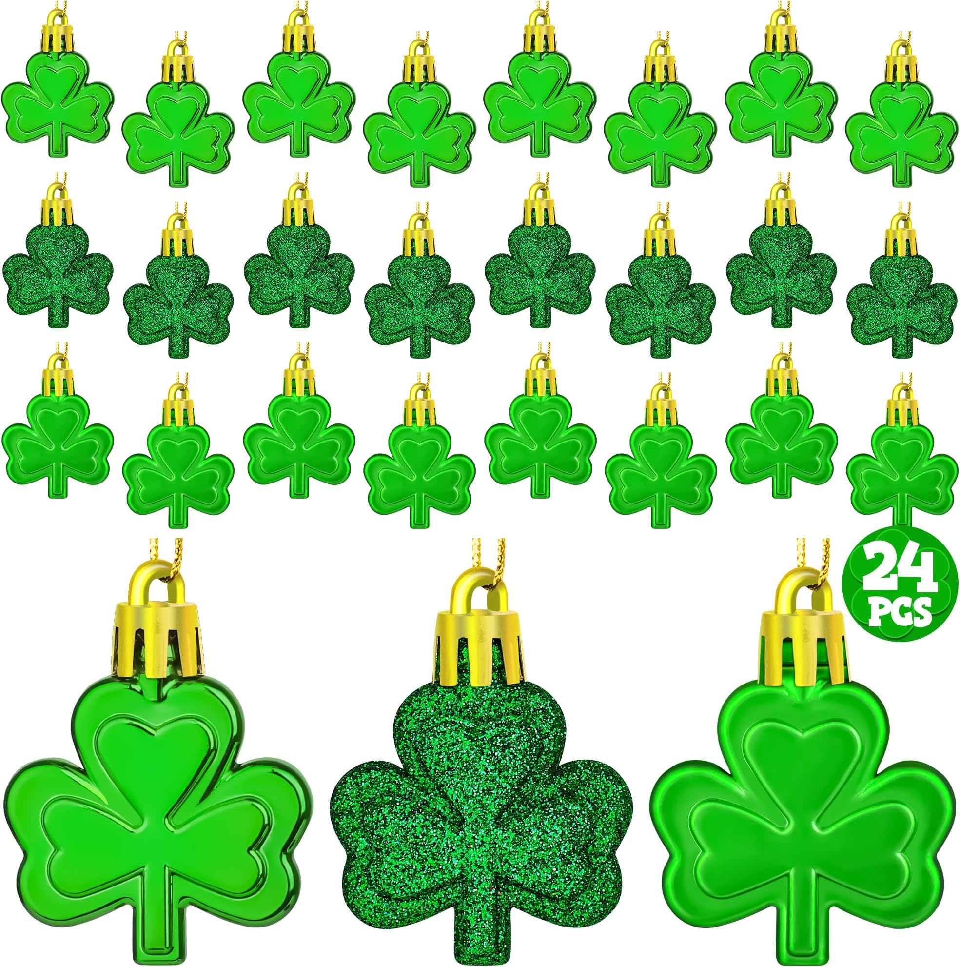 Amazon.com: Lillian Vernon Shamrocks Blown Glass St. Patrick’s Day ...