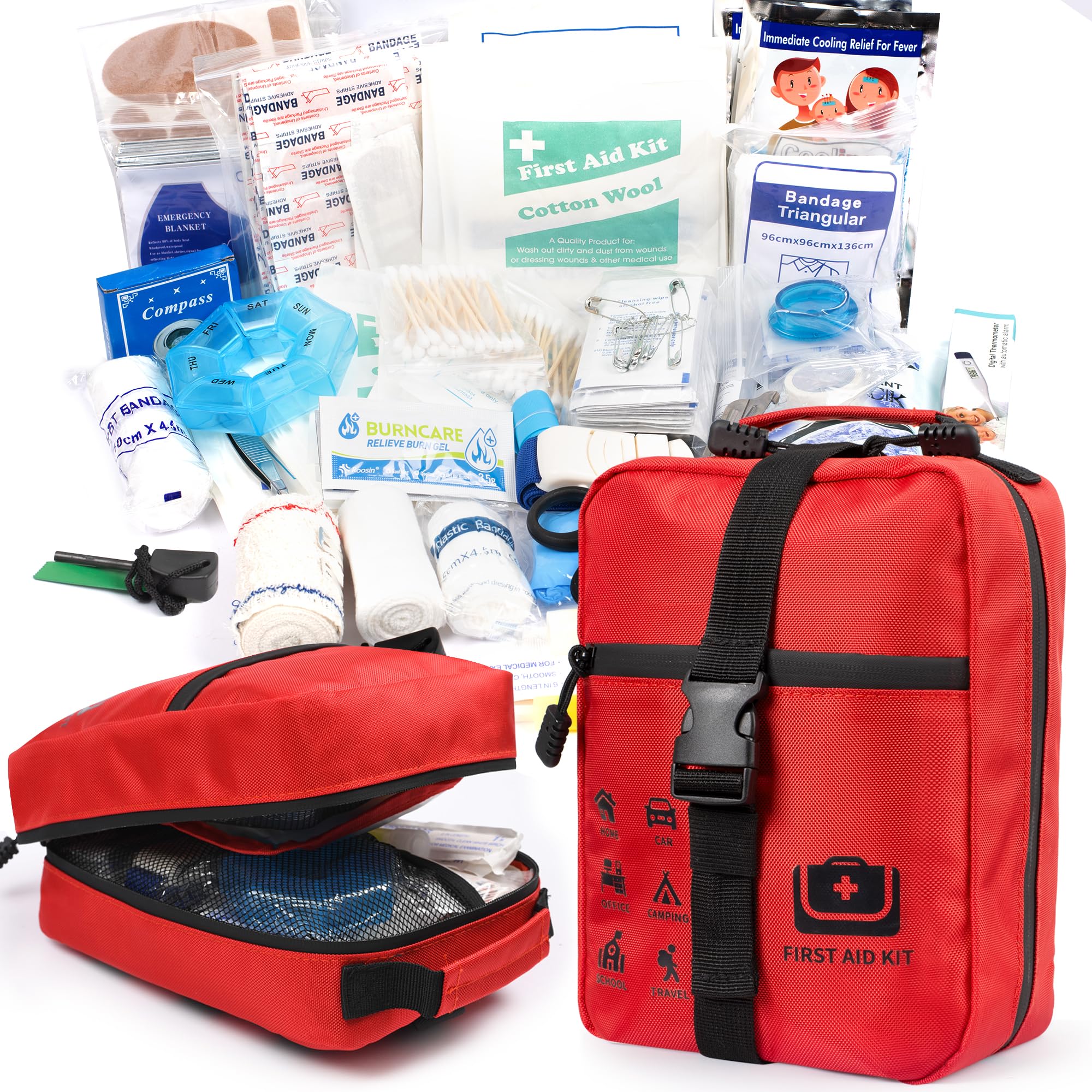 Amazon.com: PronteeAid Comprehensive First Aid Kit, 400pcs Trauma ...