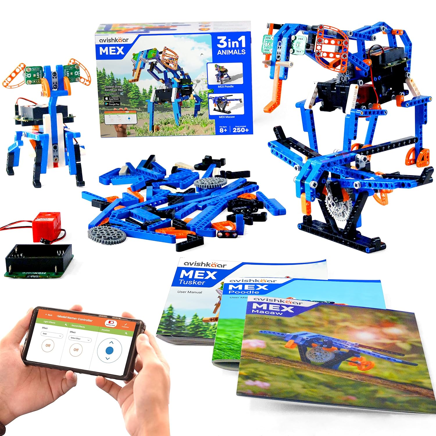 Buy Avishkaar Mex 3-in-1 DIY Animal Robotics Kit, Robot Toys for Kids ...