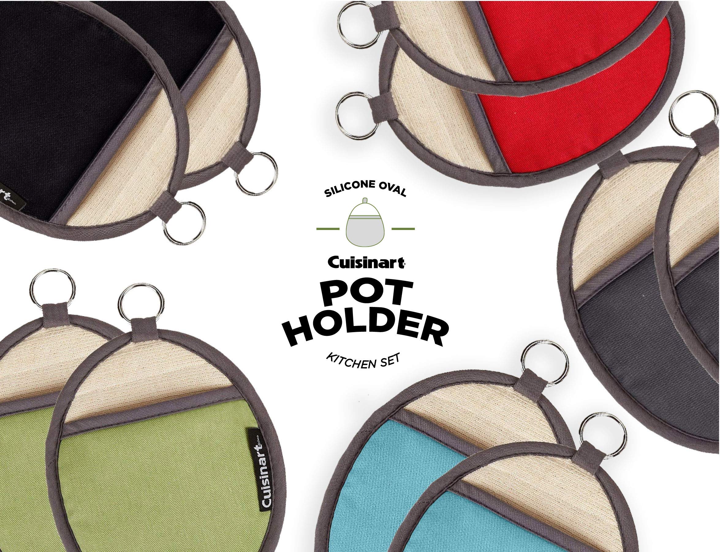 Snapklik.com : Cuisinart Silicone Oval Pot Holders And Oven Mitts ...
