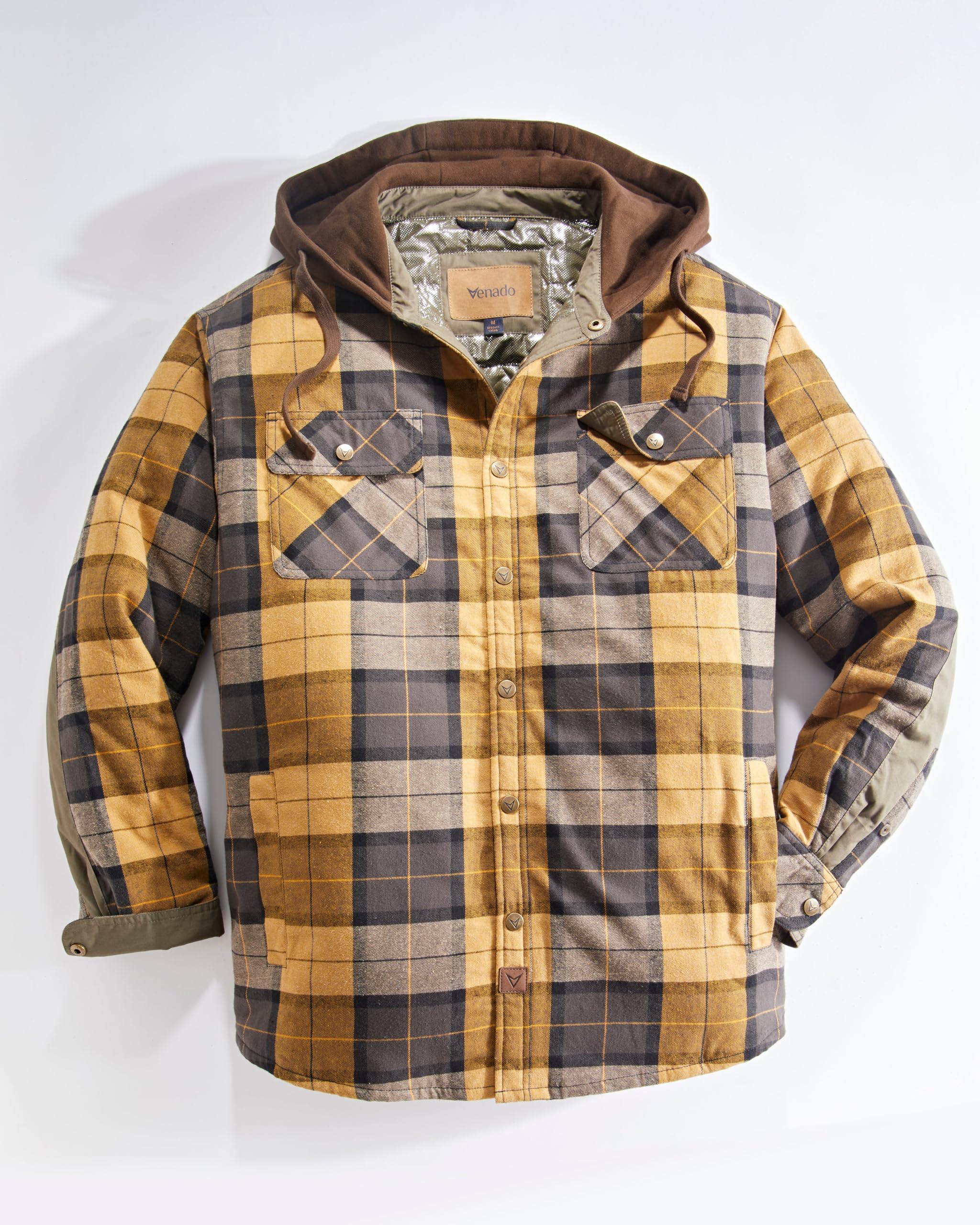Snapklik.com : Venado Mens Quilt Lined Flannel Shirt Jacket