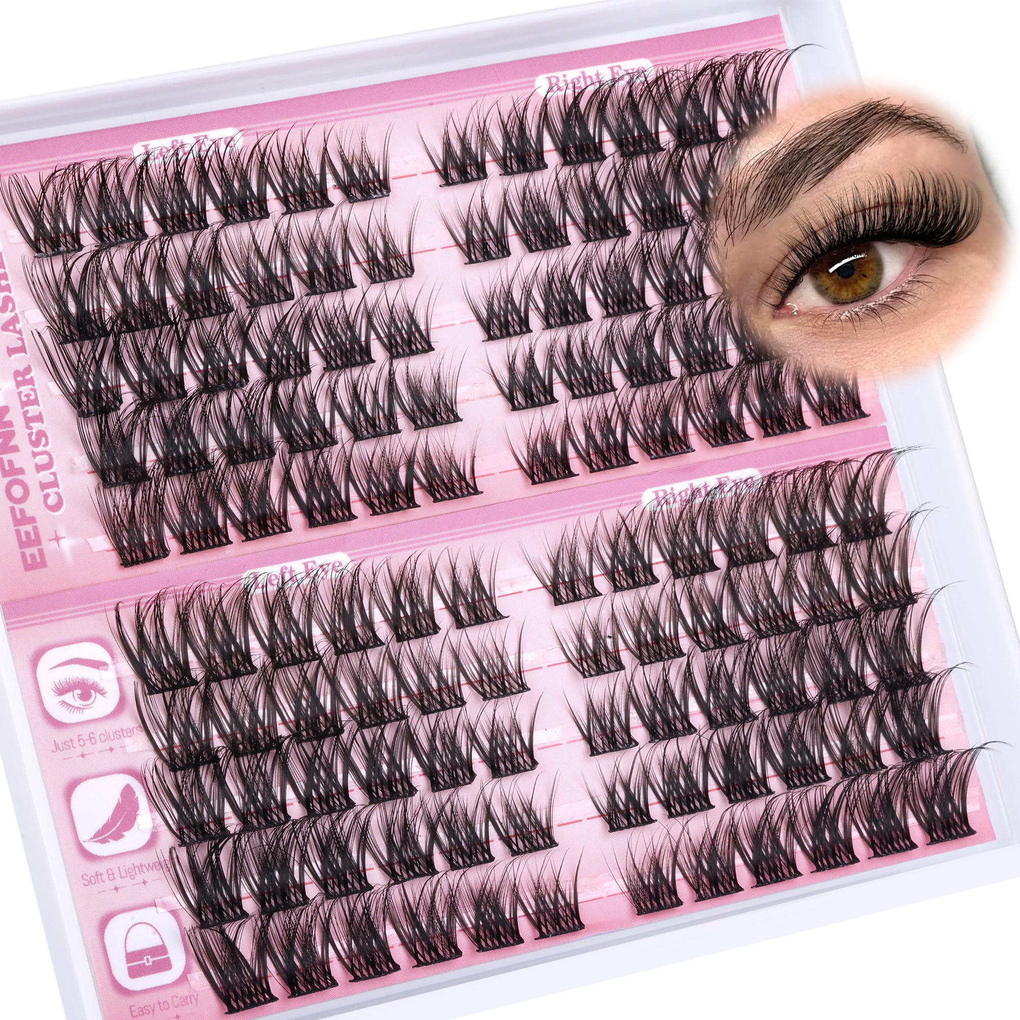 Amazon.com: Wispy Lash Clusters Natural Eyelash Clusters C Curl Cluster ...