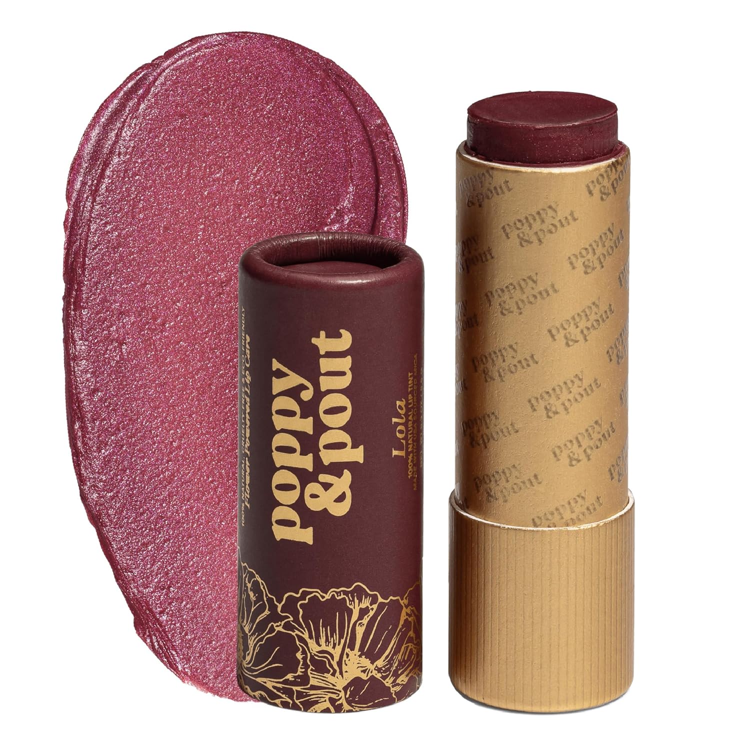 Amazon.com : Poppy & Pout All Natural Lip Tint, Cardboard Tube, Hand ...