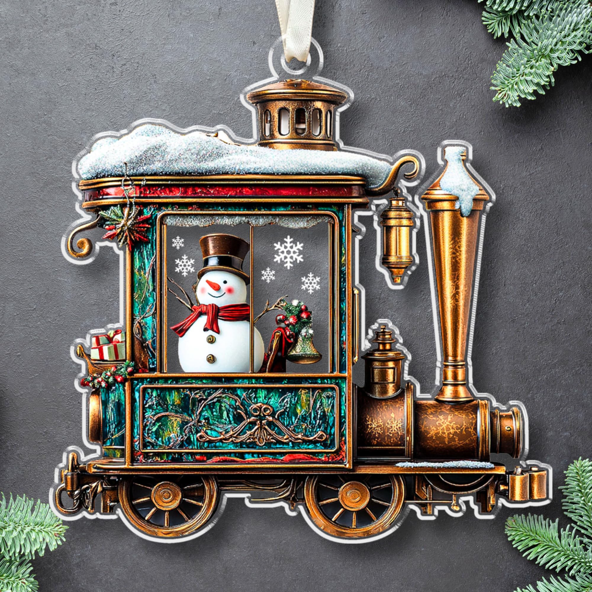 Amazon.com: Train Ornaments for Christmas Tree - Train Christmas ...