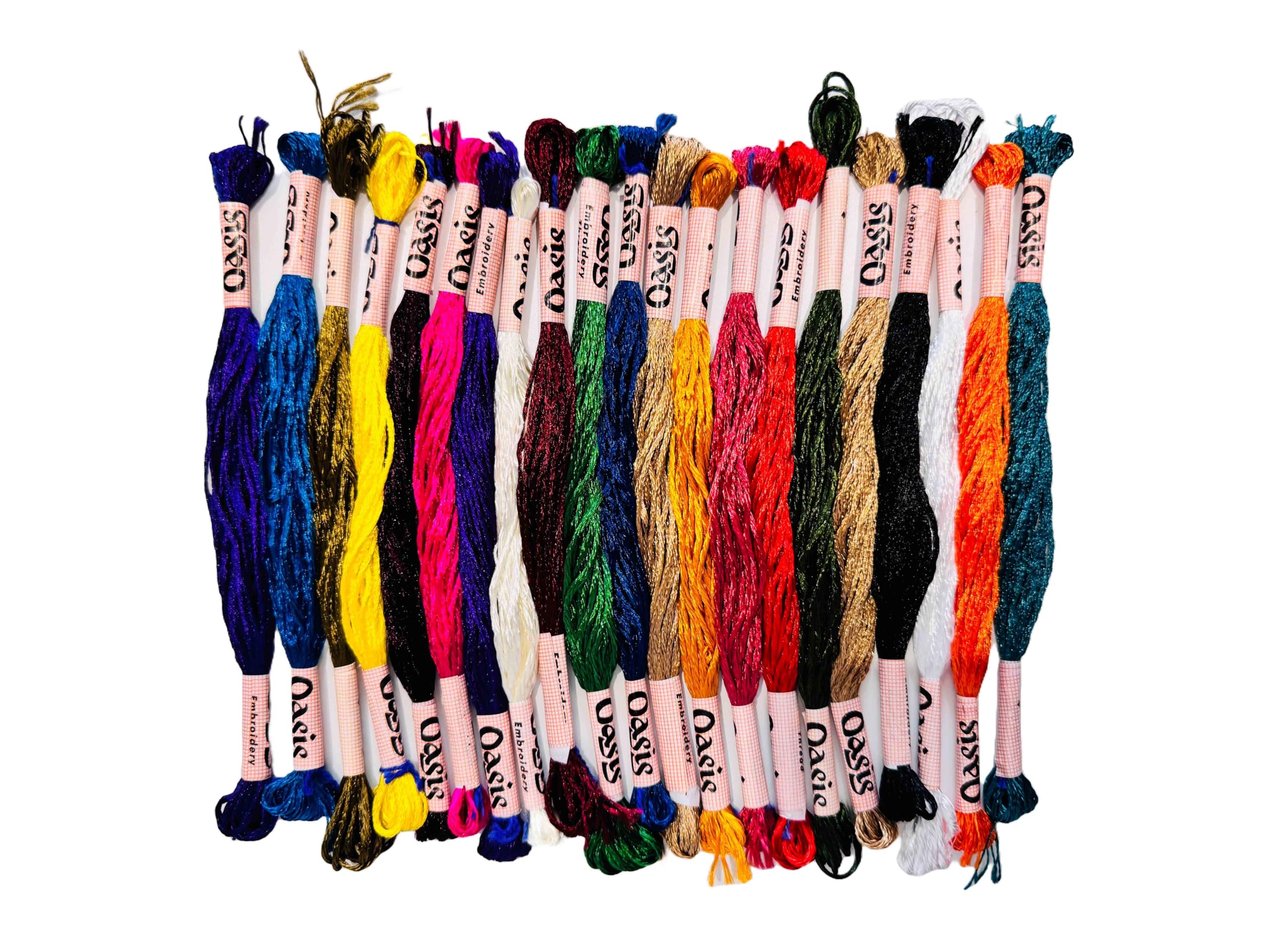 Pack of 20 Multi Colours Oasis Large Silk Skeins Threads Hand ...
