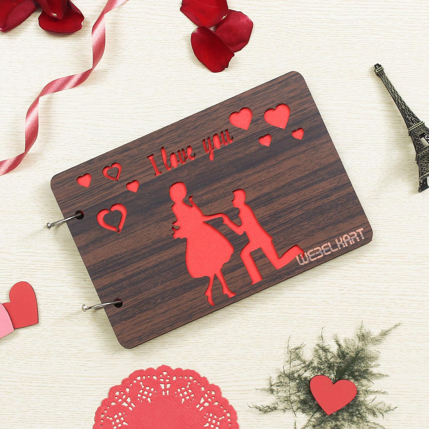 Amazon.com: Webelkart Wooden DIY Photo Album Scrapbook Memory Book - 26 ...