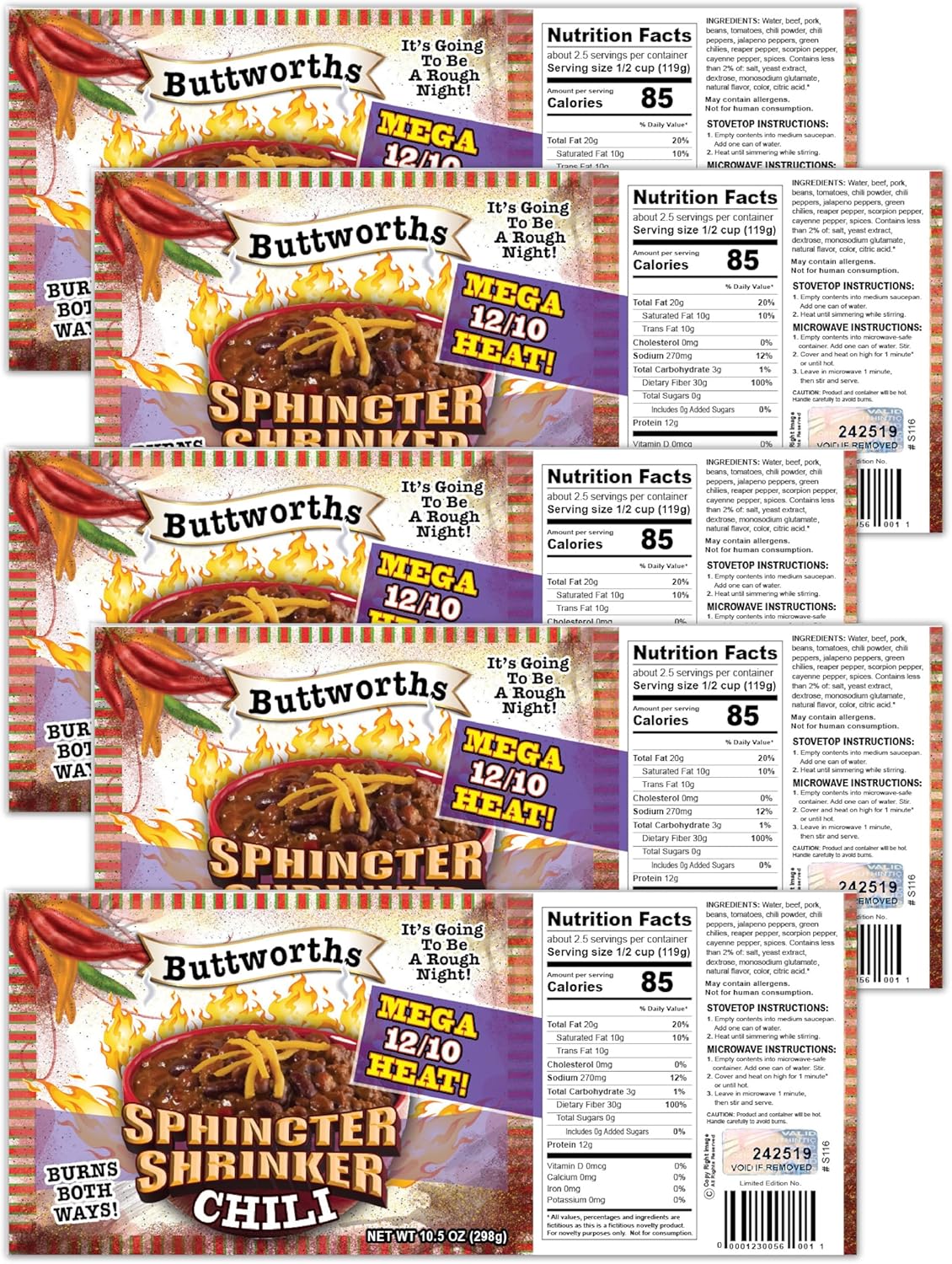 Amazon.com: Sphincter Shrinker Wet Fart Chili Gag Soup Can Labels ...