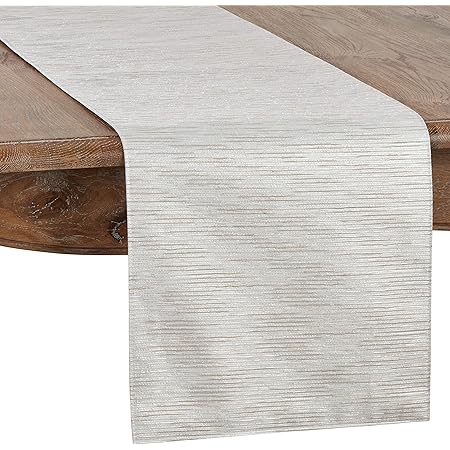 Amazon.com: SARO LIFESTYLE Silver Metallic Woven Table Runner, 14"x72 ...