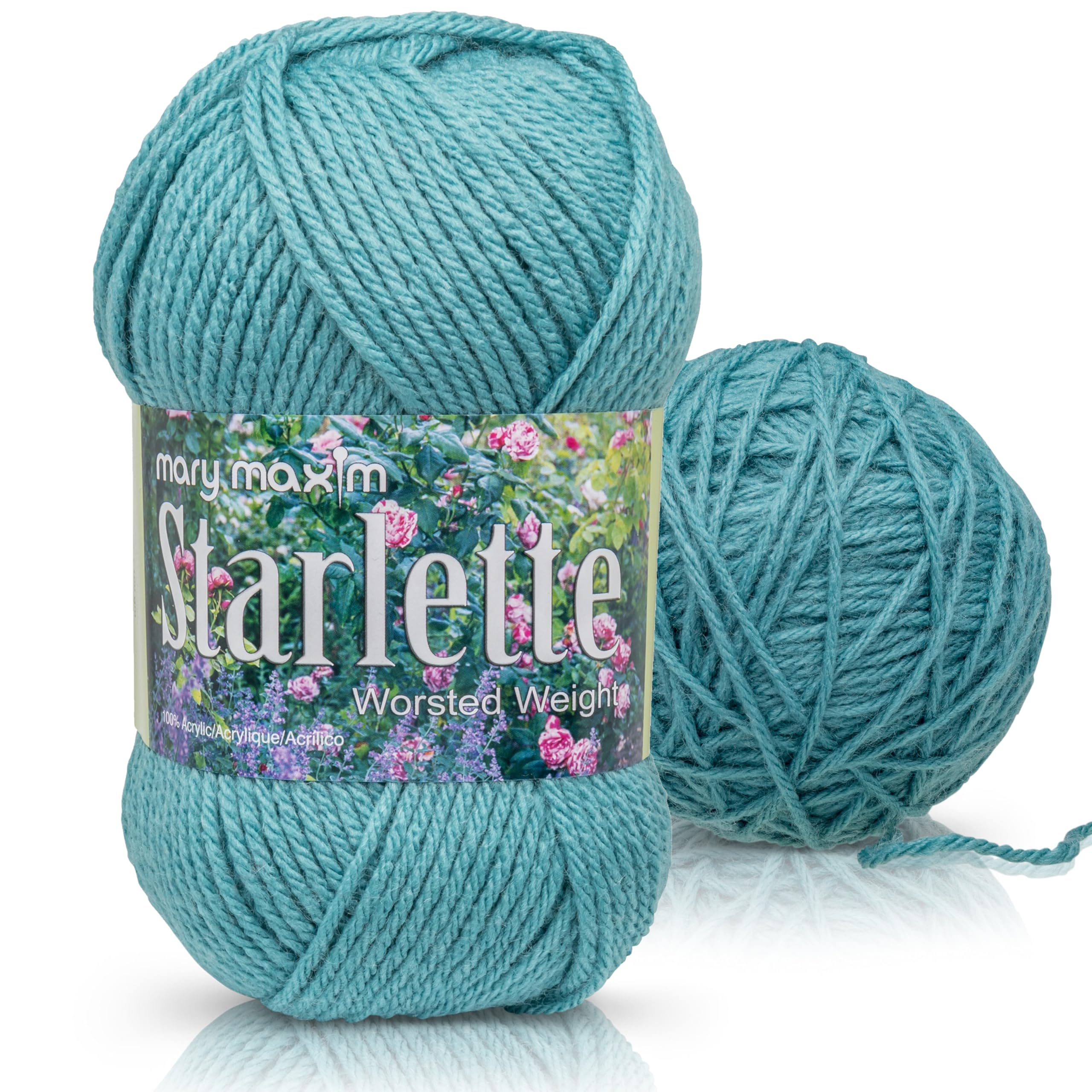 Amazon.com: Mary Maxim Starlette Yarn - Acrylic Worsted Weight Yarn 4 ...