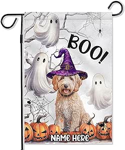 Amazon.com : Padovo Customized Goldendoodle Ghost Dog Garden Flag Gift ...