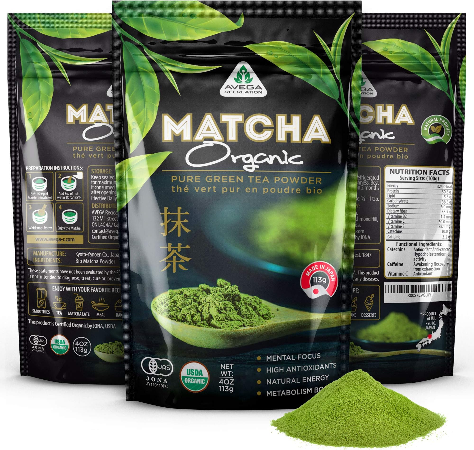 Amazon.com: Organic Matcha Green Tea Powder [USDA certified] Japanese ...