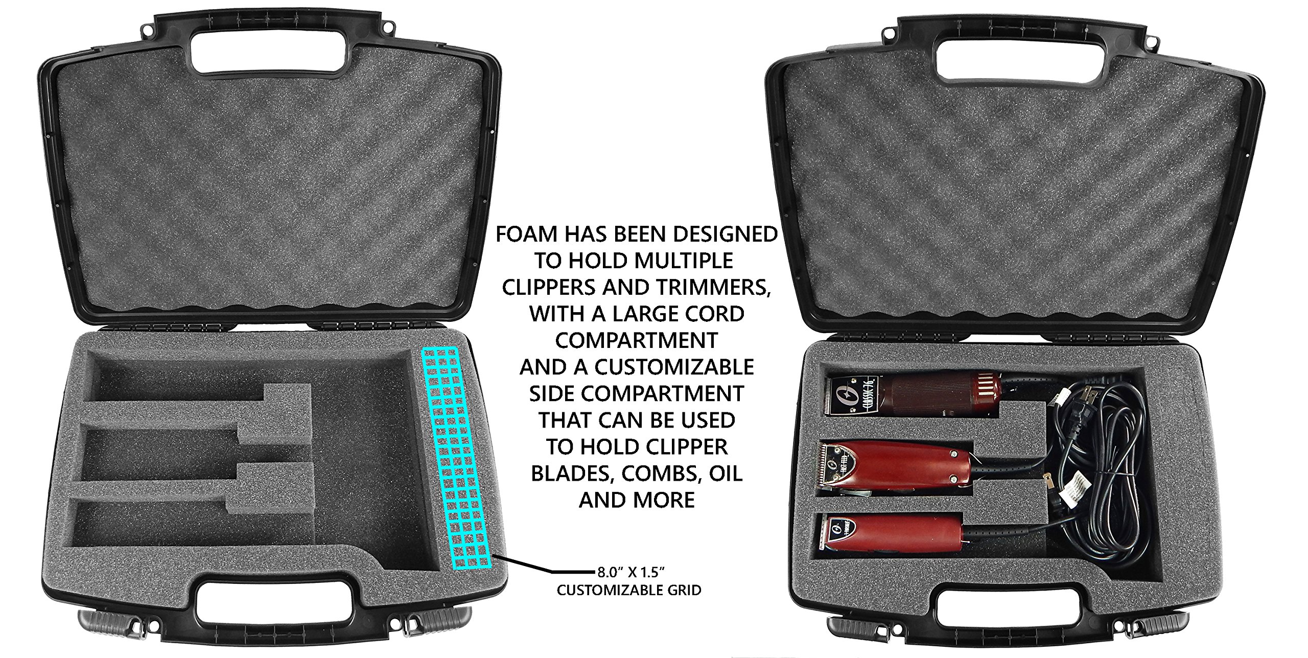 CASEMATIX Barber Case for Clipper Guard Blade Holder, Trimmer, Finisher ...