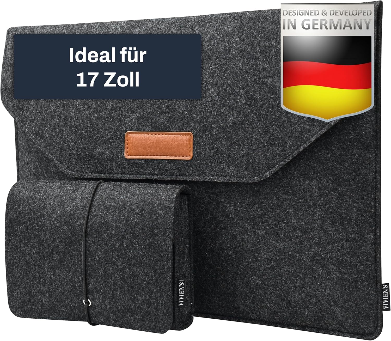 BergFilz Laptoptasche Filz 17 Zoll Schutz Laptophülle 2 Fach ...