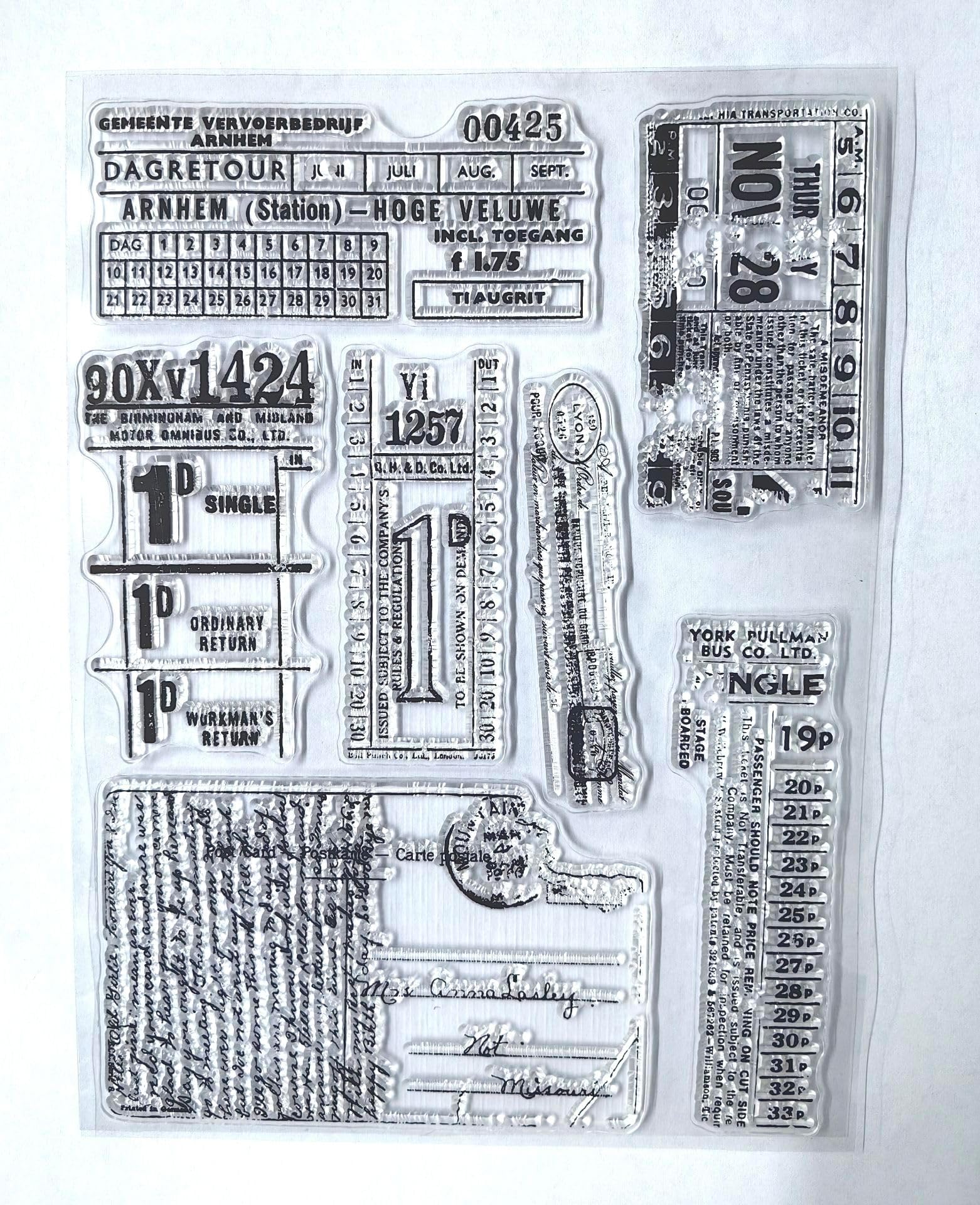 Amazon.com: NZJ Vintage Post Ticket Clear Stamp Background Transparent ...