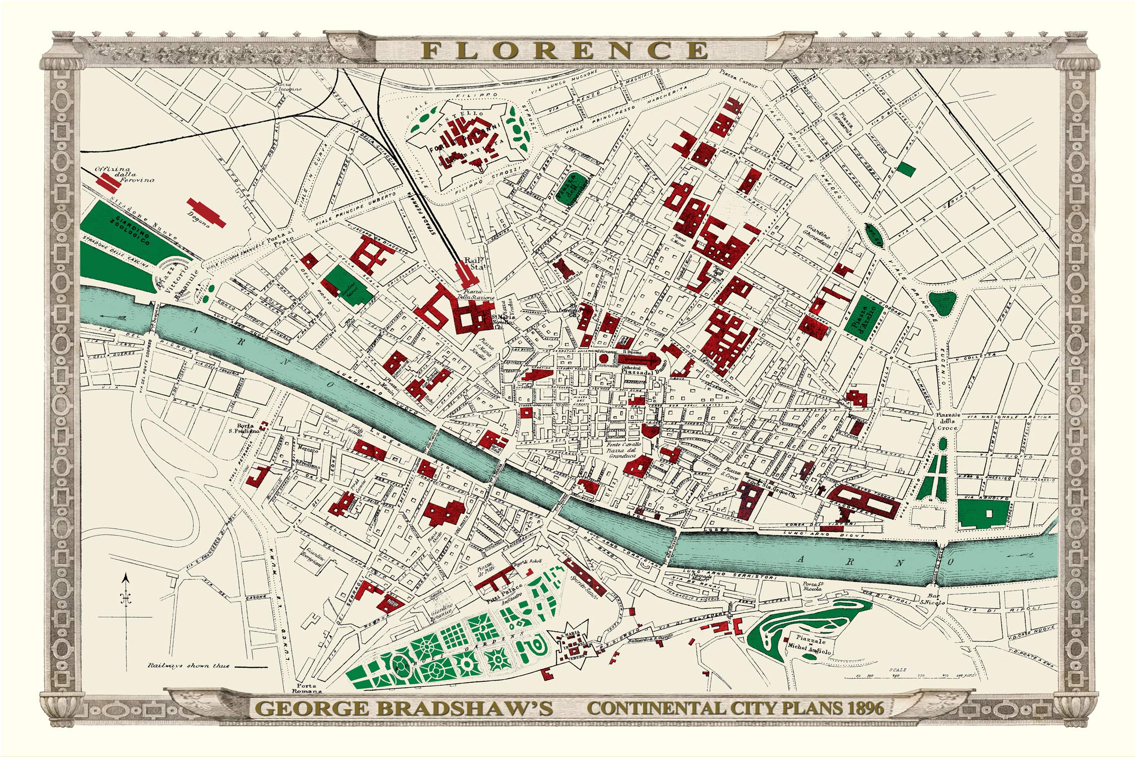 Old Map Of Florence Florence Ancient Map :: Medieval Art Tapestries