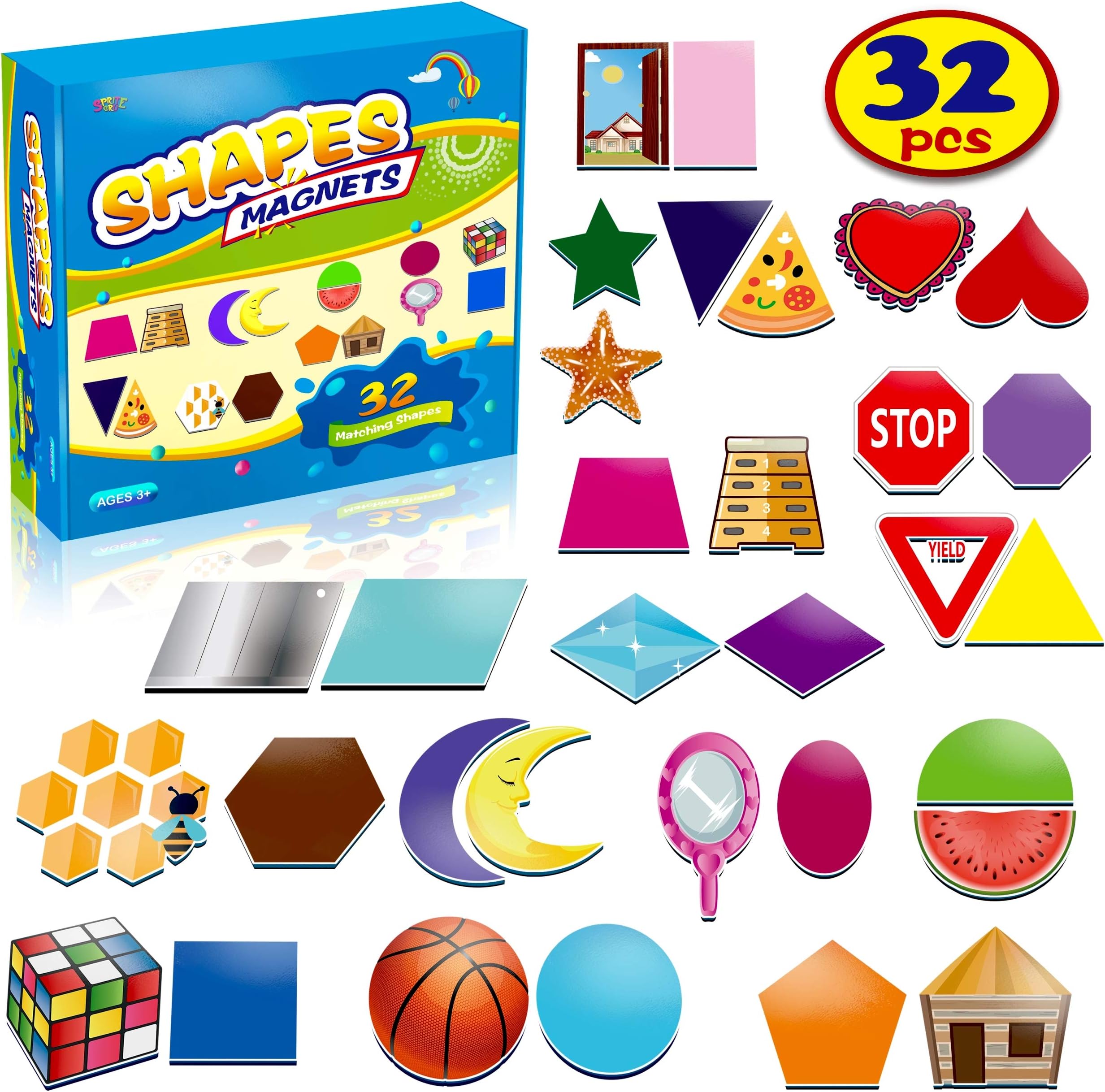 Amazon.com: 32 Shape and Color Magnets with Real World Objects for ...