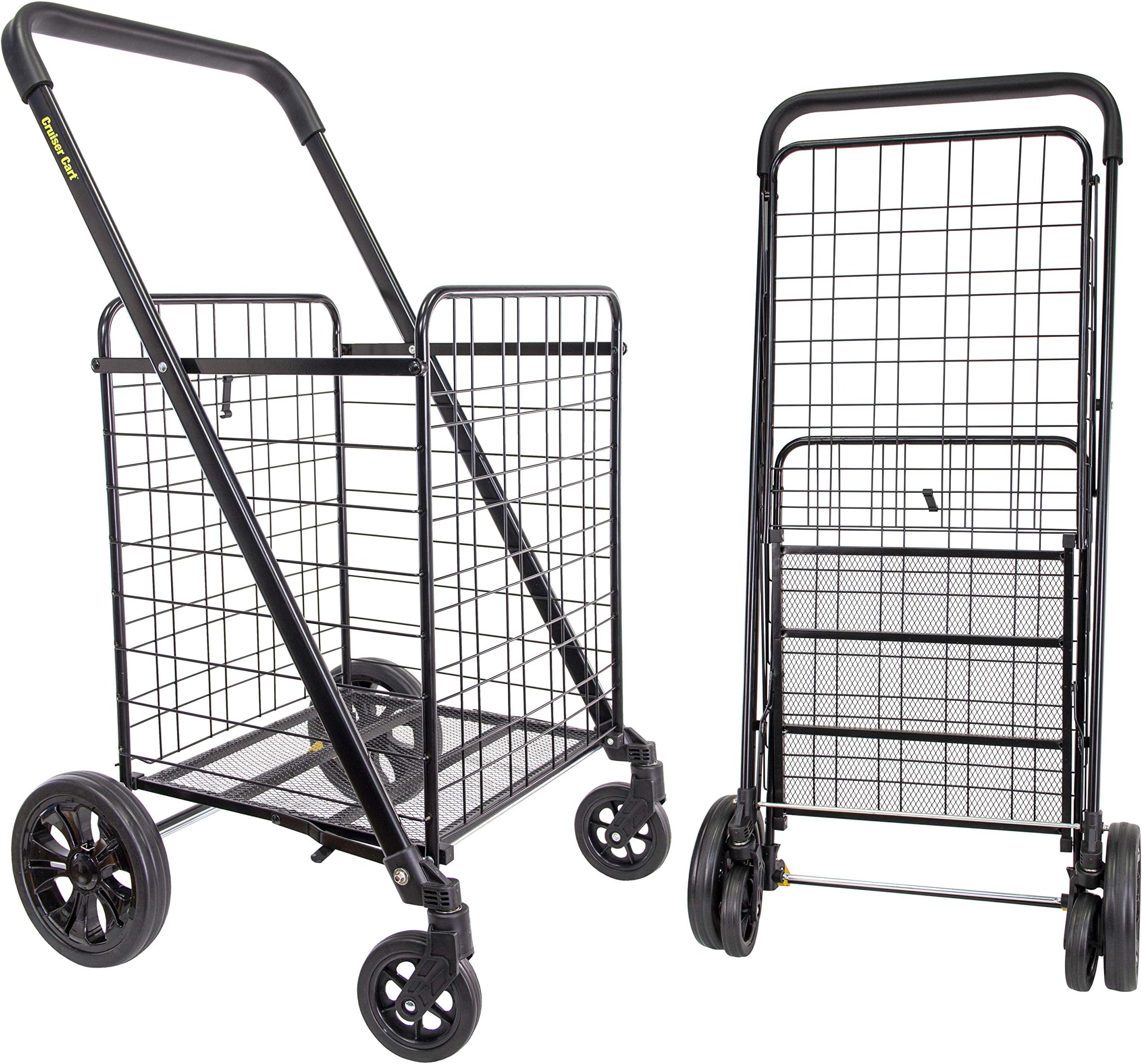 Amazon.com: Osluken Triple Folding Shopping Utility Cart, 75Lbs ...