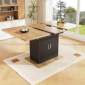 BTM Modern Extendable Dining Table 4-6 Seater with Storage Shelf ...