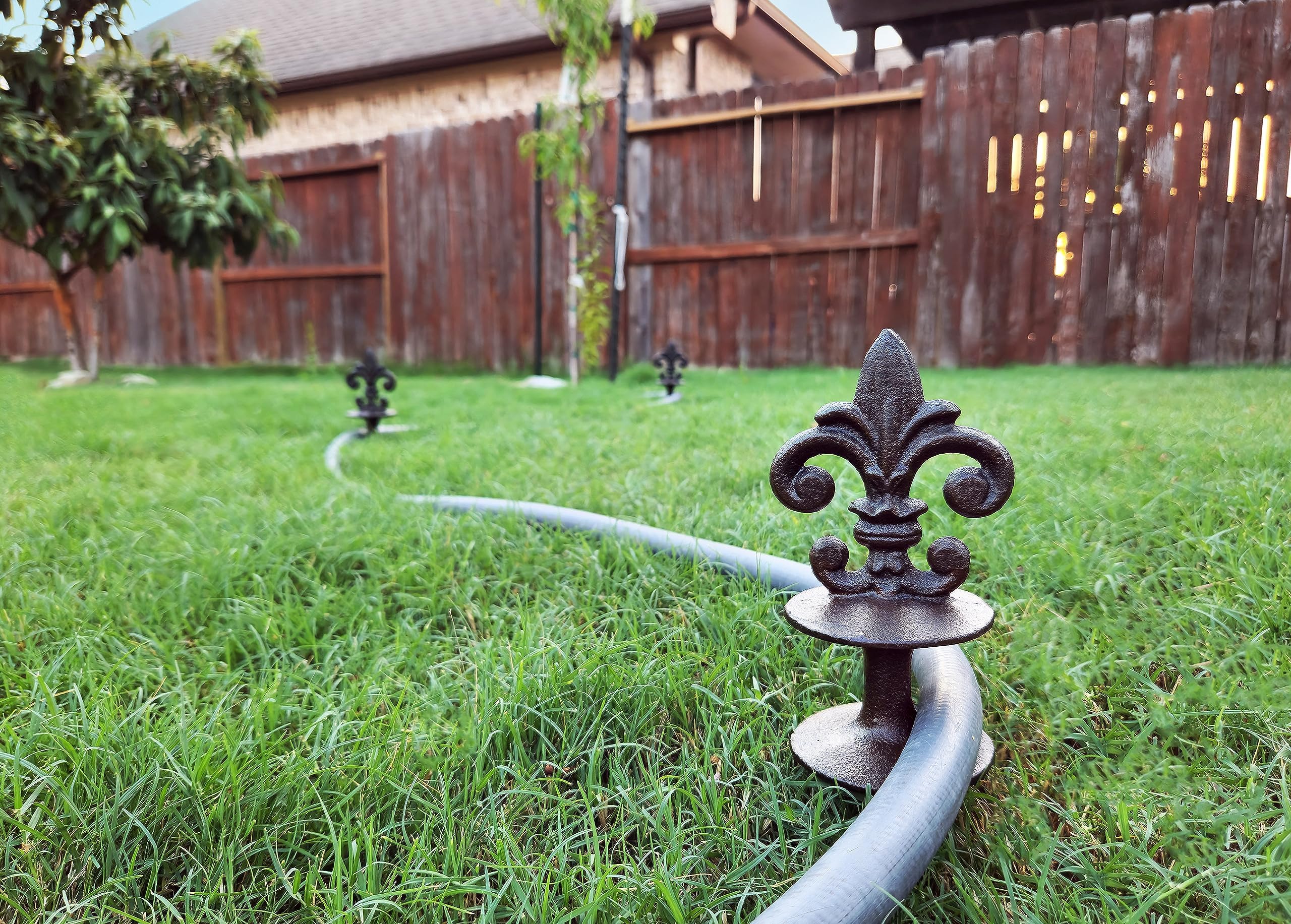 Snapklik.com : Lulu Decor, Cast Iron Garden Fleur De Lis Hose Guides ...
