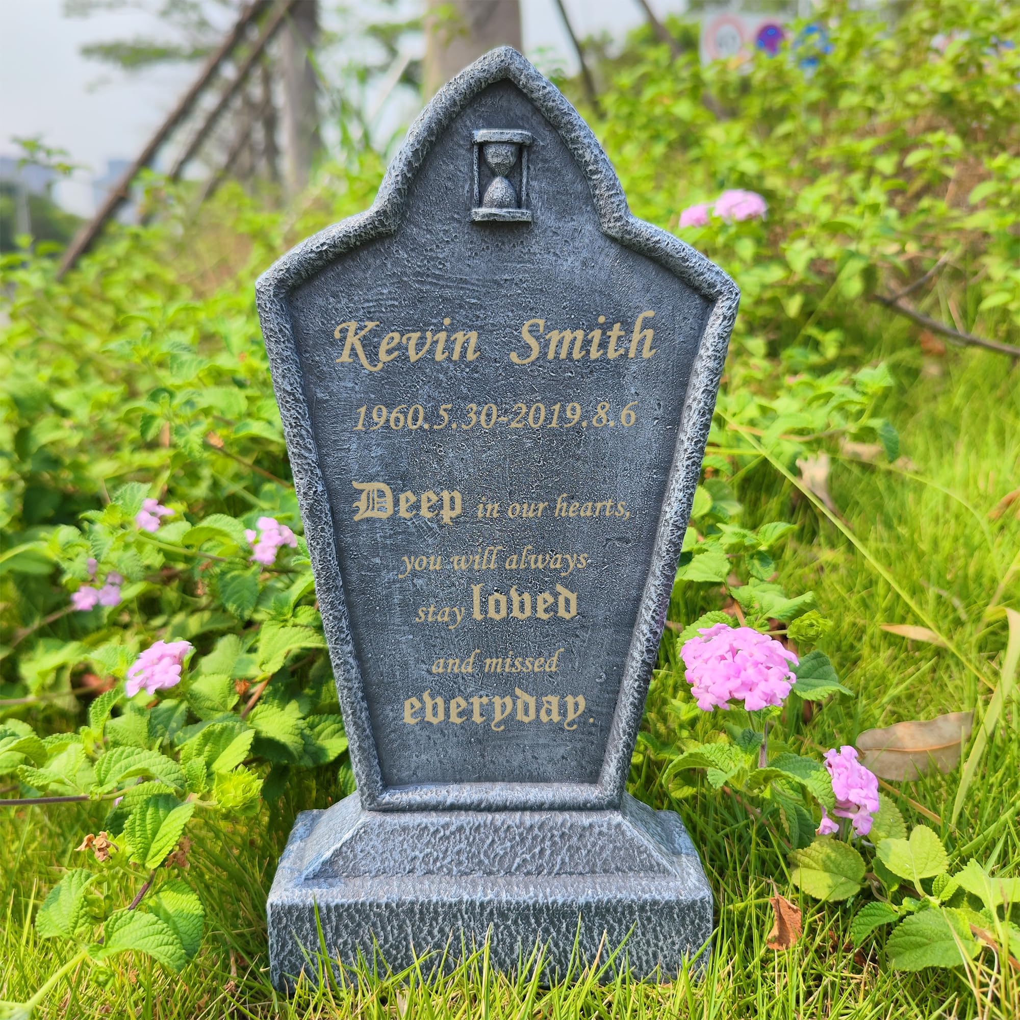 Amazon.com: CUDMORERBE Memorial Garden Stones Grave Markers Engraved ...