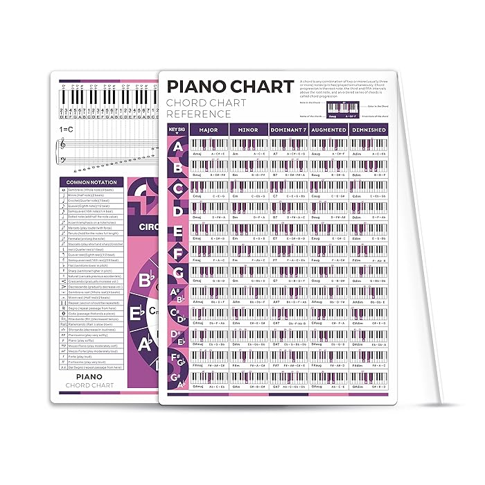 Buy Piano Chord Chart Poster, 8'' x 11'' Piano Chords Sheet for Piano ...