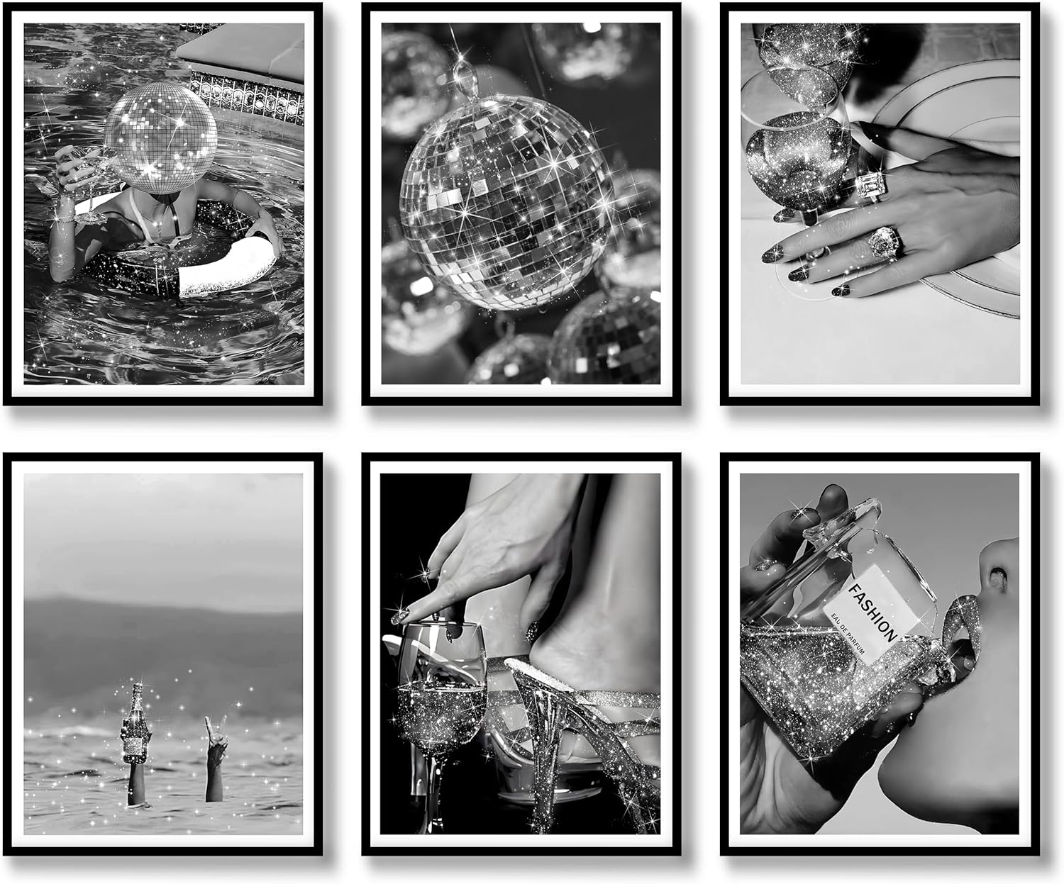 Amazon.com: Luodroduo Fashion Wall Art Prints Set of 6 Feminist Black ...