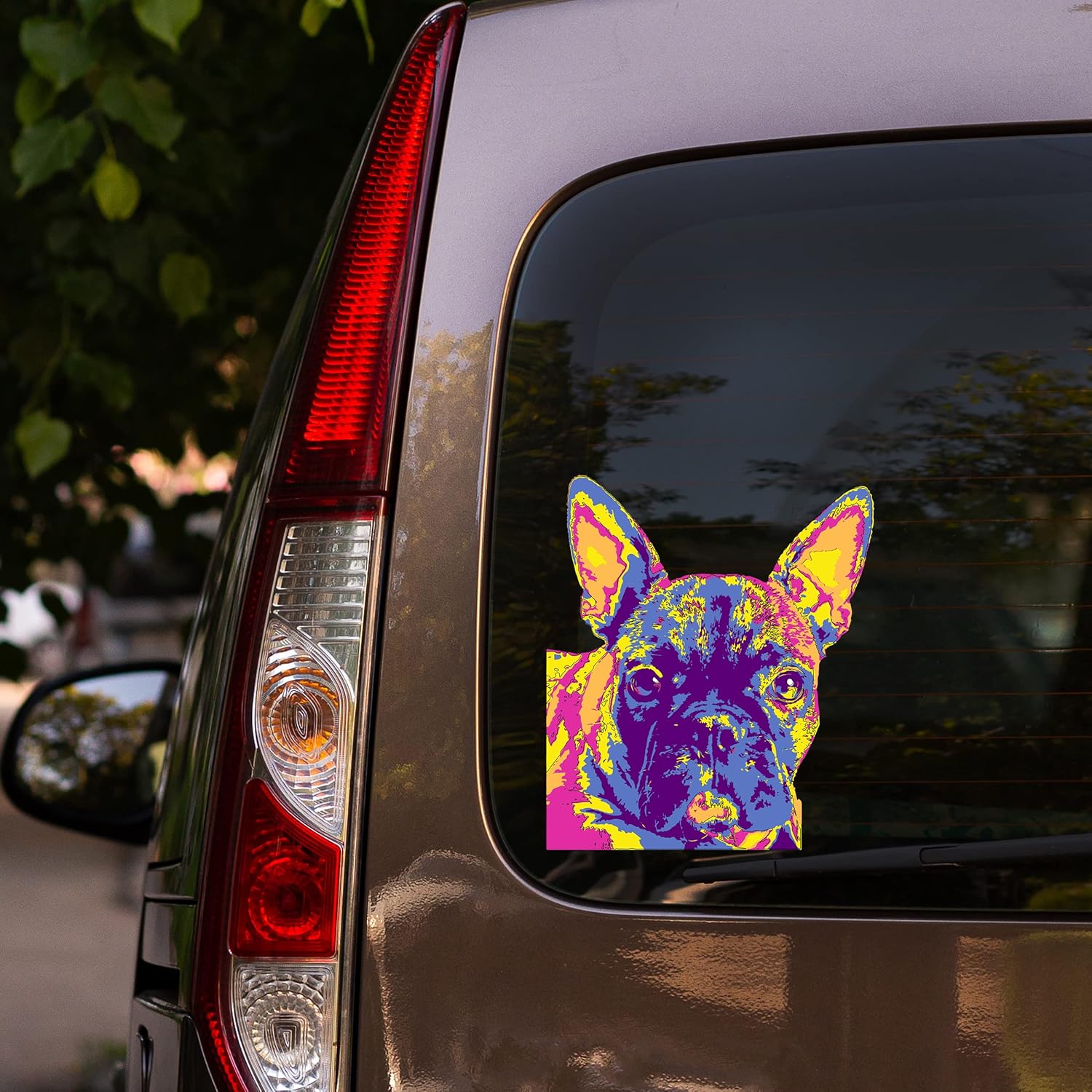 Amazon.com - Colorful French Bulldog Dog Stickers for Cars - Fade ...