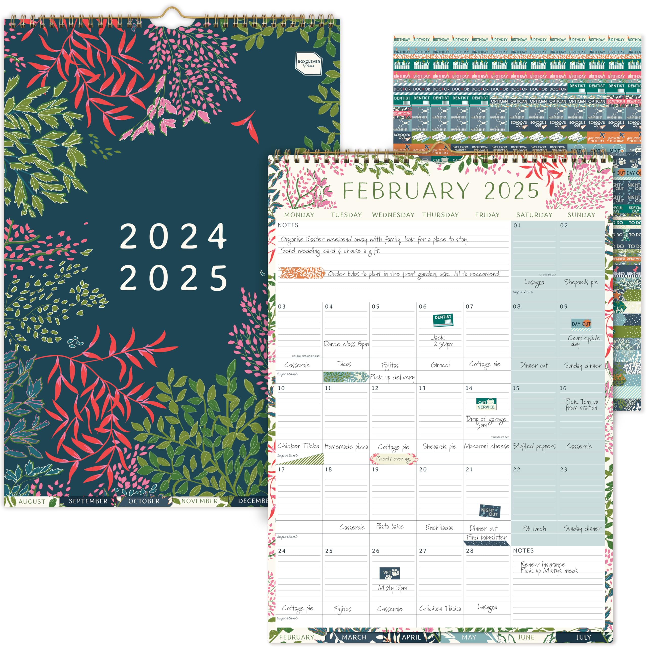 Boxclever Pressperfect Year A3 Calendar 2024 25 Large Wall Calendar ...
