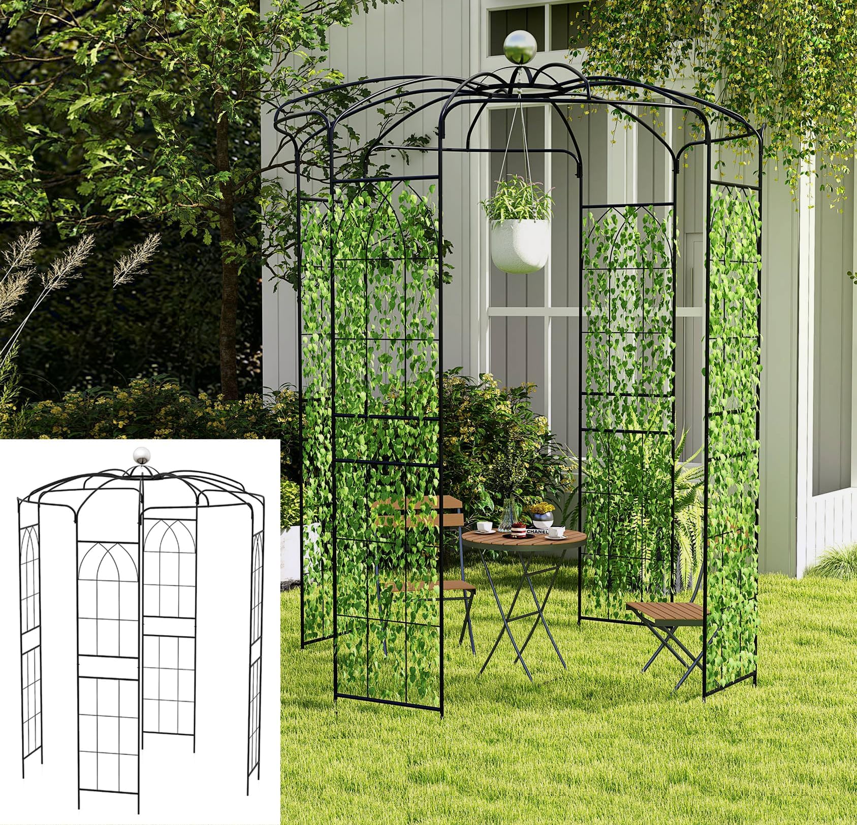 Amazon.com : OUTOUR French Style Birdcage Shape Heavy Duty Gazebo,9 ...