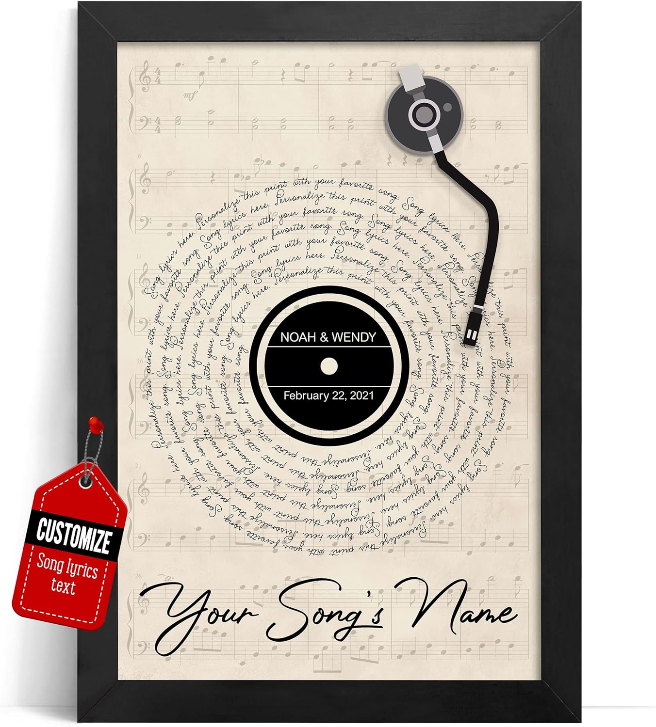 Amazon.com: VICILO Personalized Song Lyrics Poster Canvas Wall Art ...
