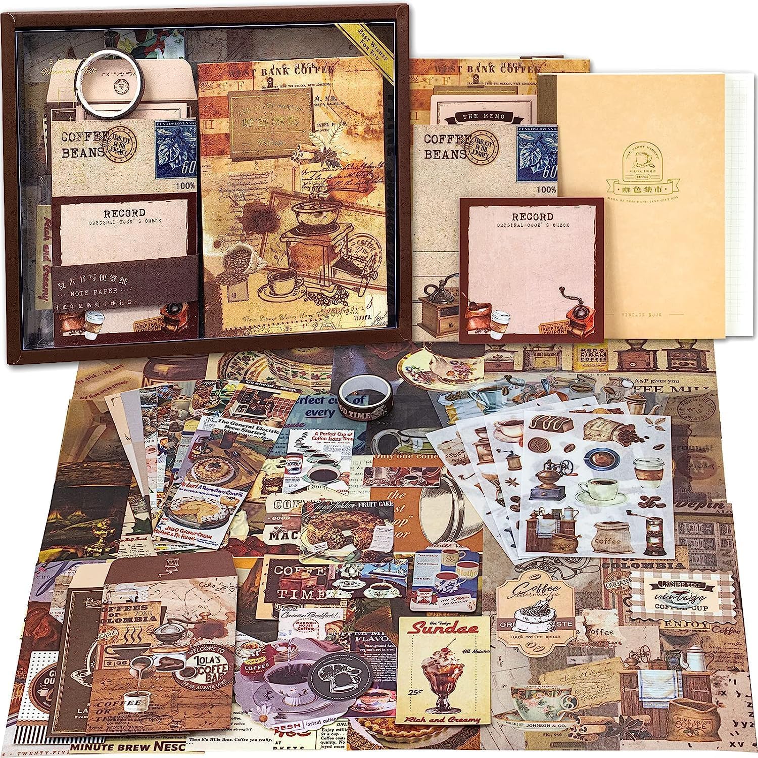 DIAMOND CRAFTZ 346pcs Vintage Scrapbook Stickers Pack for Art ...