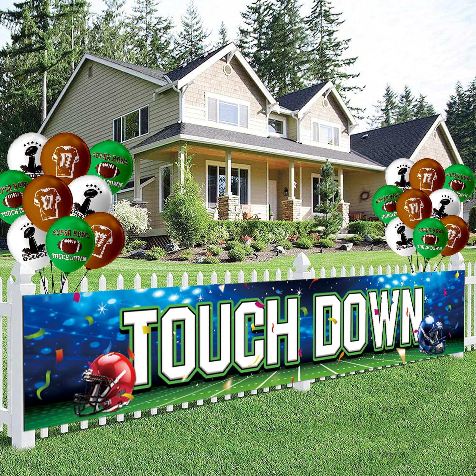 Amazon.com: Large Football Banner Balloons Party Decorations Football ...