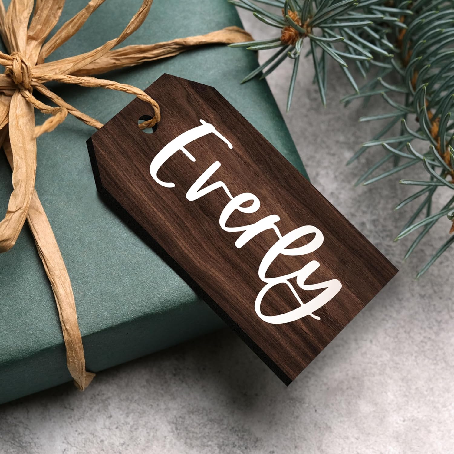 Amazon.com : Set of 4, Personalized Gift Name Tags, Custom Wooden Name ...