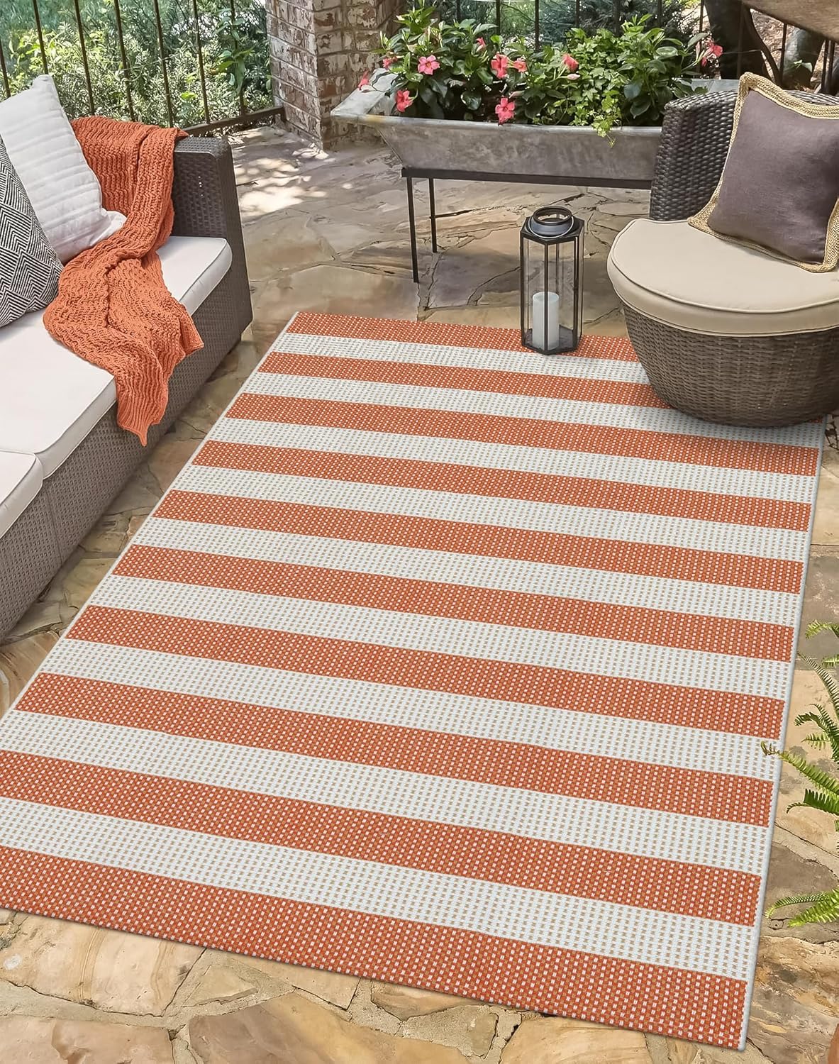 Amazon.com: LEEVAN Reversible Outdoor Mats 4x6, Washable Outdoor Patio ...