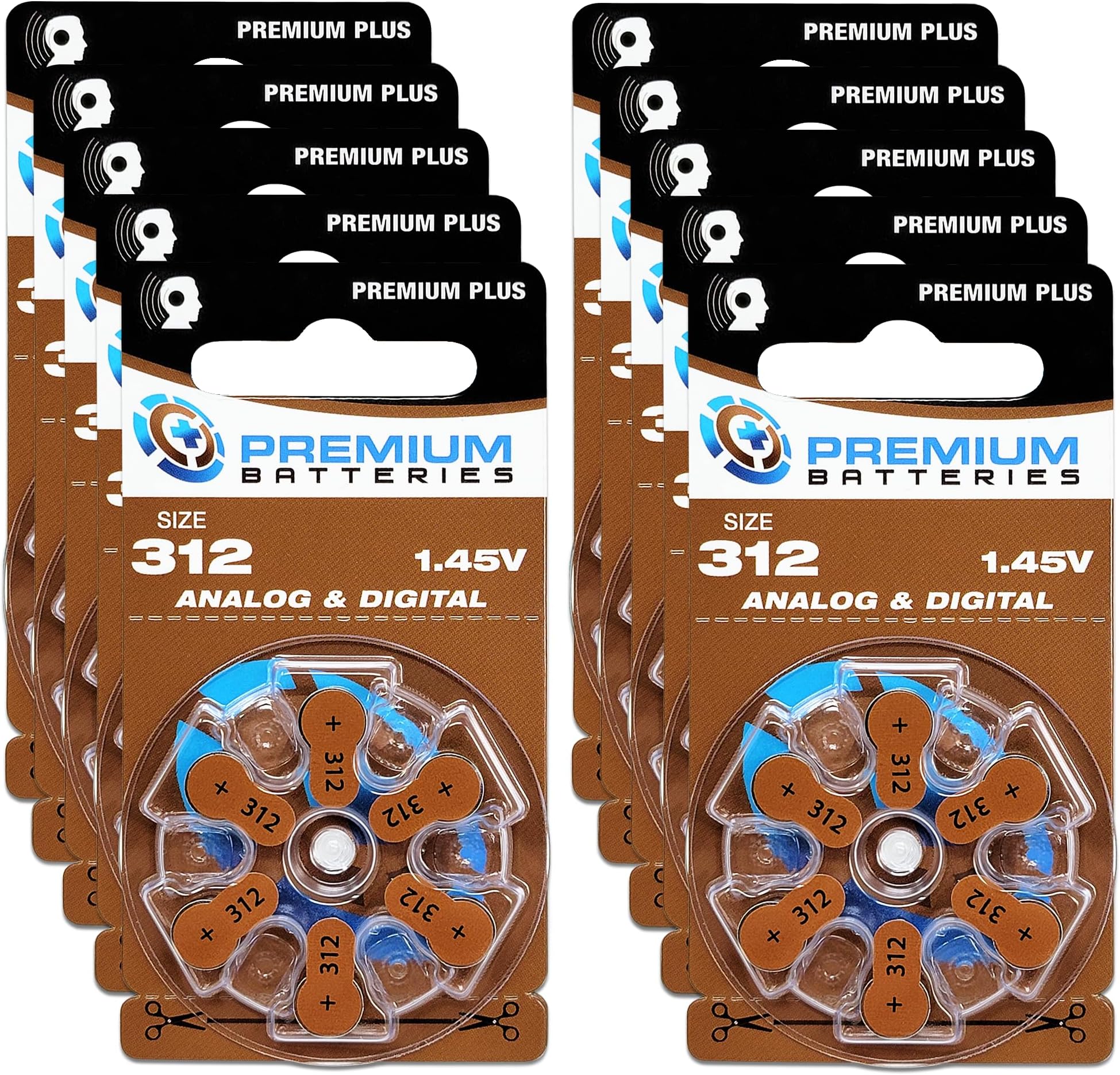 Amazon.com: Premium Batteries Size 312 PR41 1.45V Hearing Aid Batteries ...