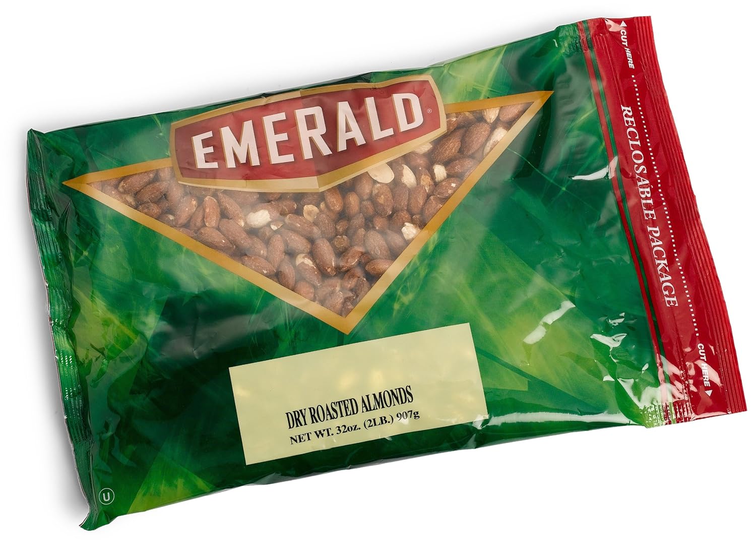 Amazon.com : Emerald Dry Roasted Almonds, Salted, 32-Ounce Zipper Bag ...