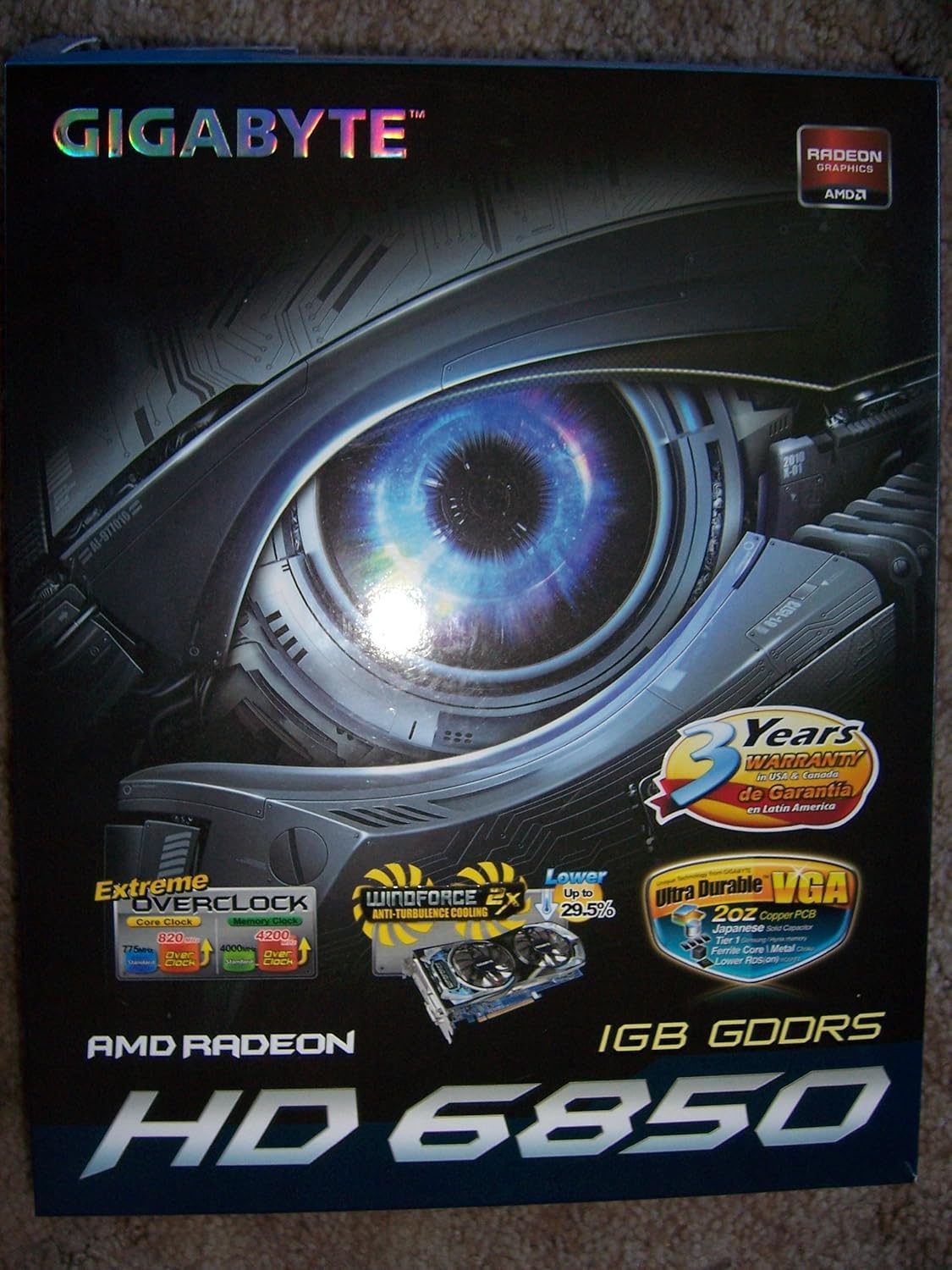 Amazon.com: GIGABYTE ATI Radeon HD6850 1GB DDR5 2DVI/HDMI/DisplayPort ...