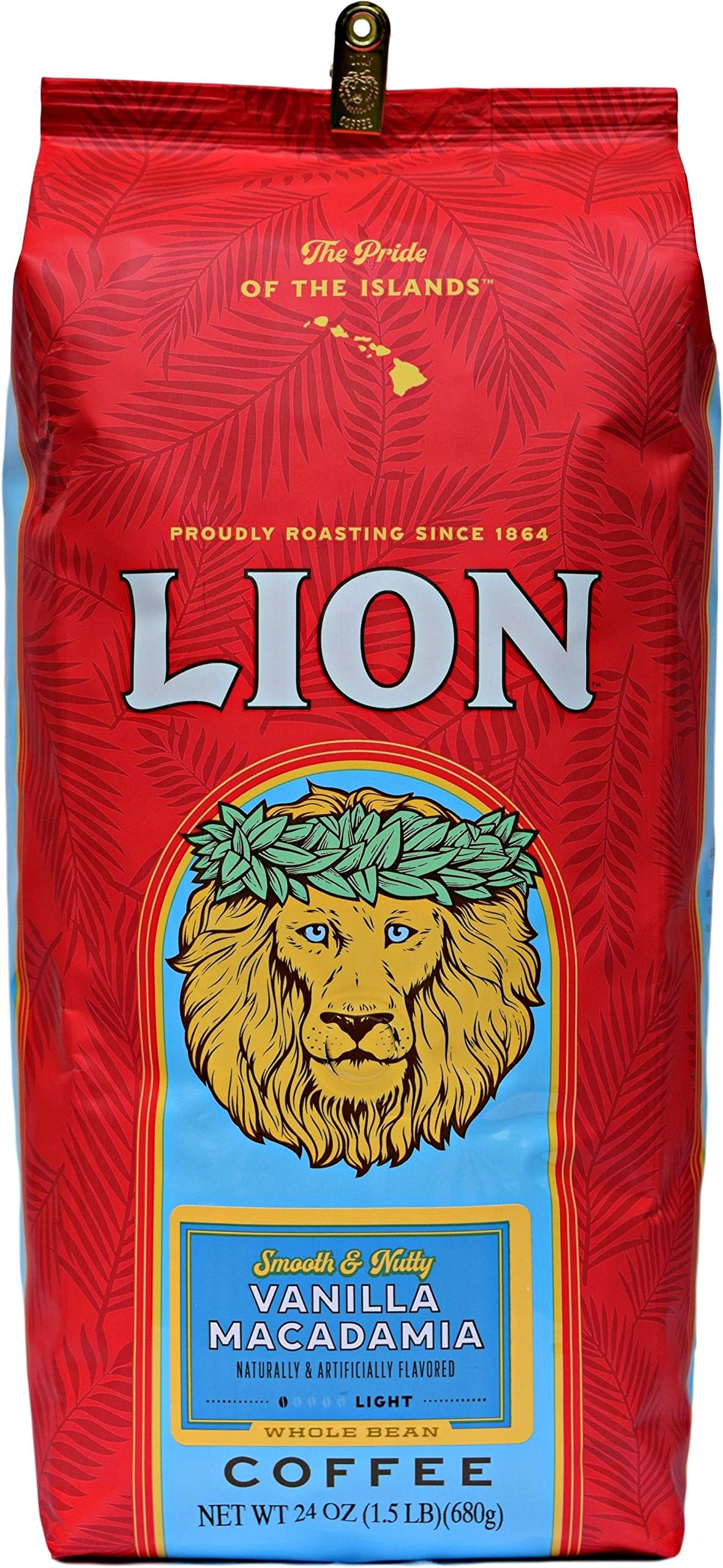 Amazon.com : Lion Coffee, Arabica Coffee Beans, Light Roast Whole Bean ...