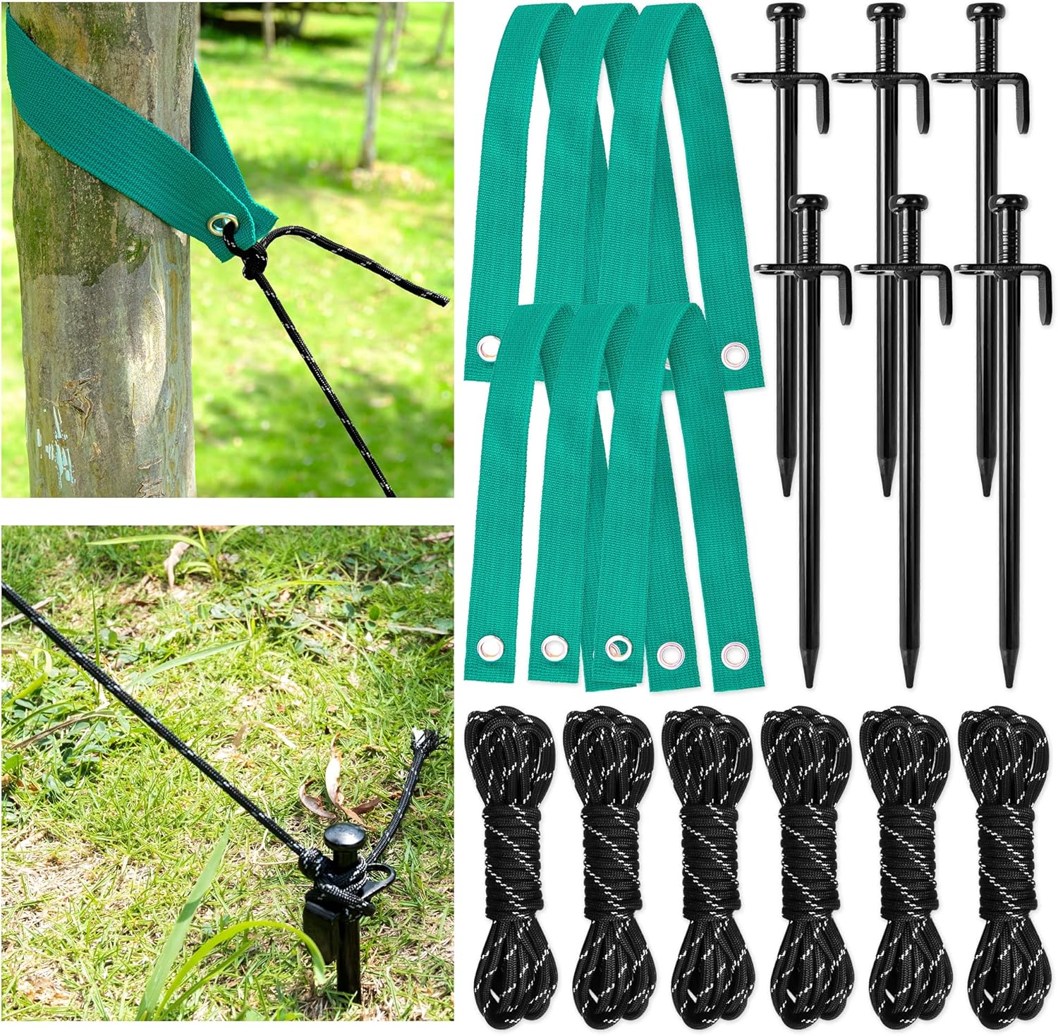 Amazon.com : Pack 18 Heavy Duty Steel Tree Stake Kits with Tree Straps ...