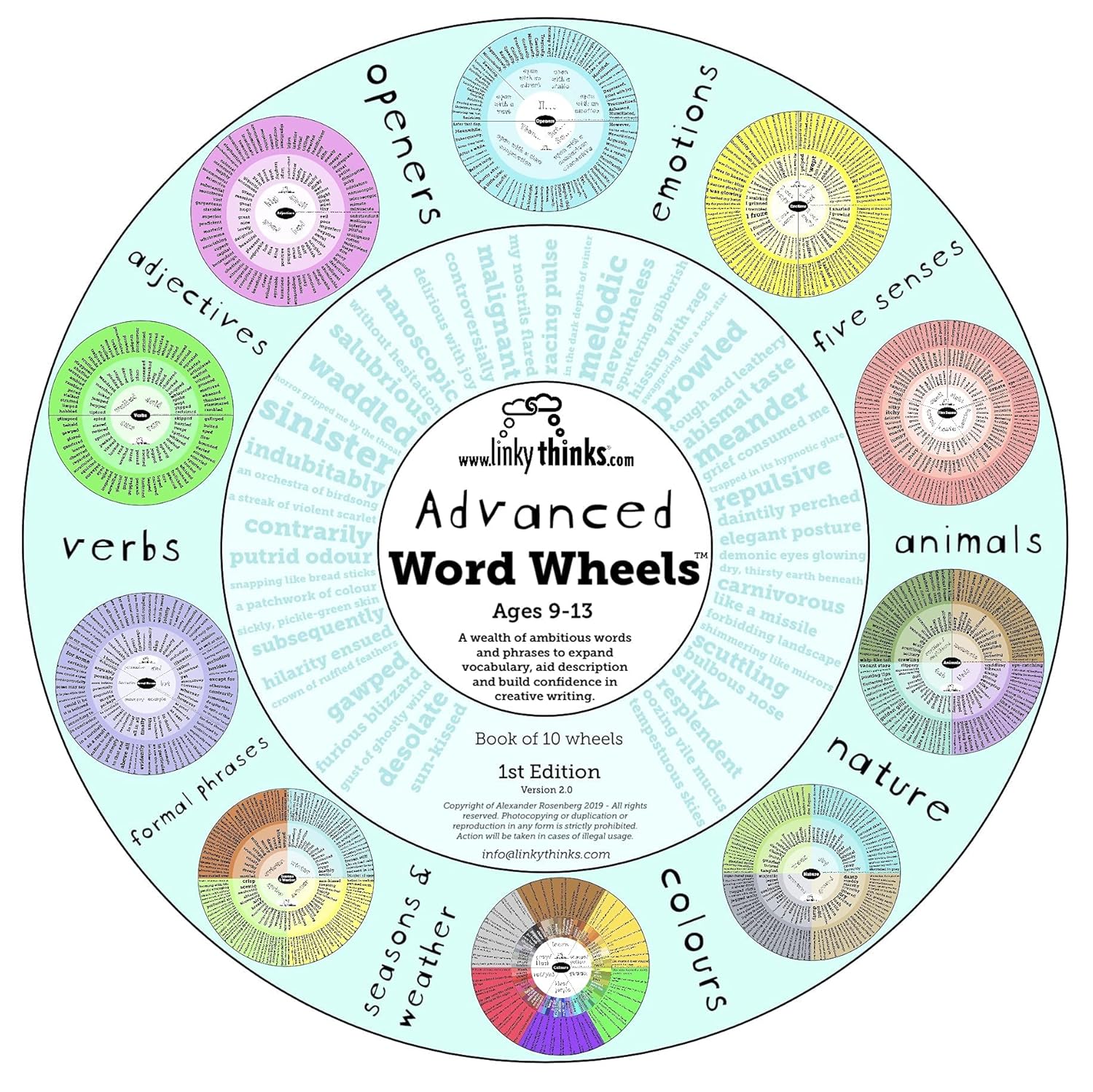 LinkyThinks Advanced Word Wheel Book (9-13 years) : Alexander Rosenberg ...